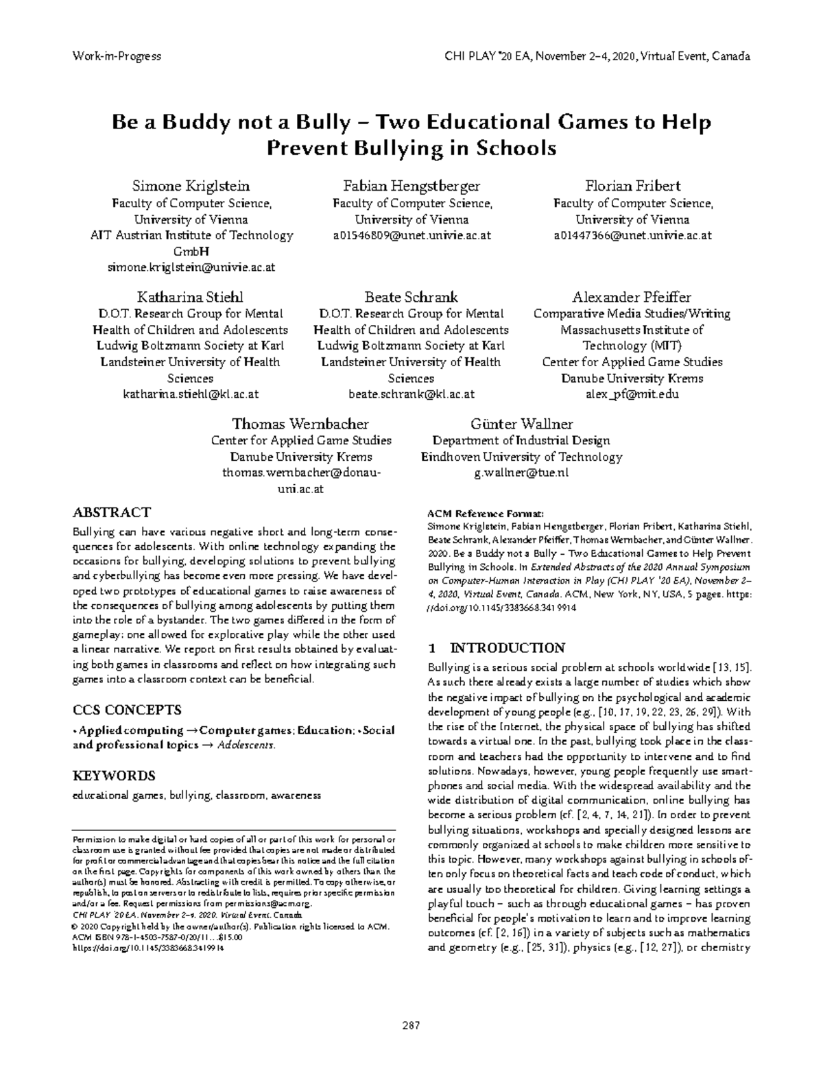 3383668 - ESSAY STAT - Be a Buddy not a Bully – Two Educational Games ...