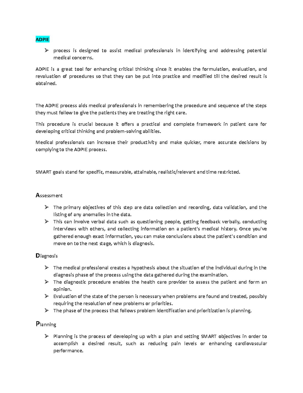 Adpie - hAHAHAHAVJRR FRRR - ADPIE process is designed to assist medical ...