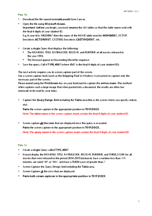 INF10002 Tasks 05-1 - INF10002 Task 5 Task 5 – Pass and Credit Overview In this final set of P ...