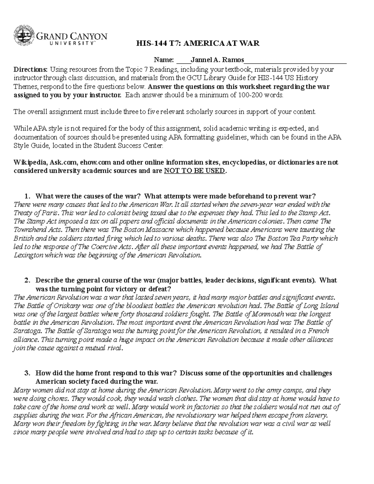 America at War: Causes Course Home Front Outcomes - Studocu