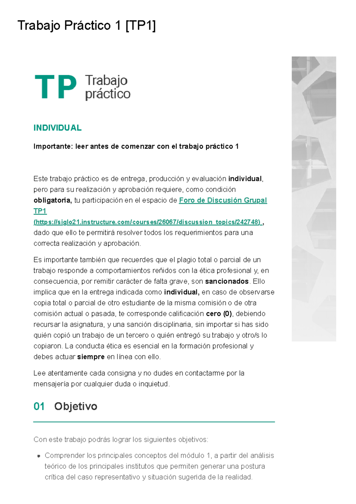 Trabajo Práctico 1 - Derecho Penal - Consignas - Trabajo Práctico 1 [TP1] INDIVIDUAL Importante ...