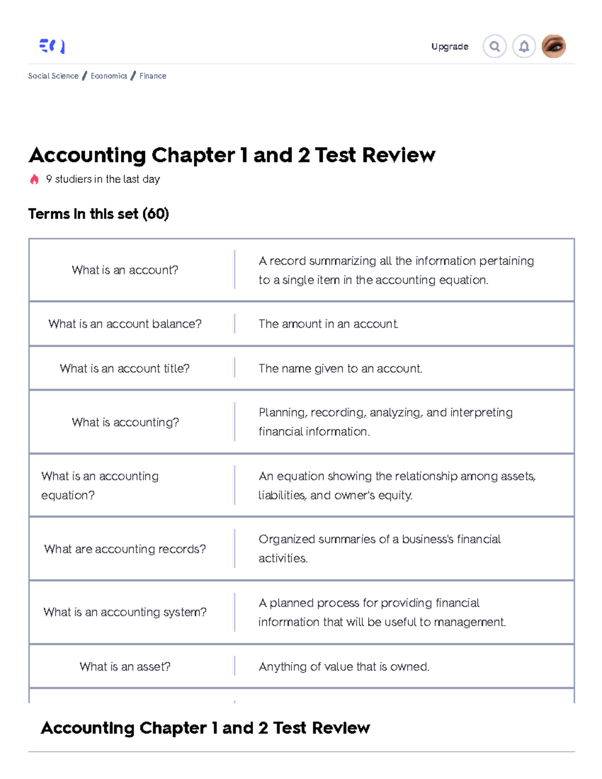 Chapter 1 and 2 Test Study Guide - Upgrade Accounting Chapter 1 and 2 ...
