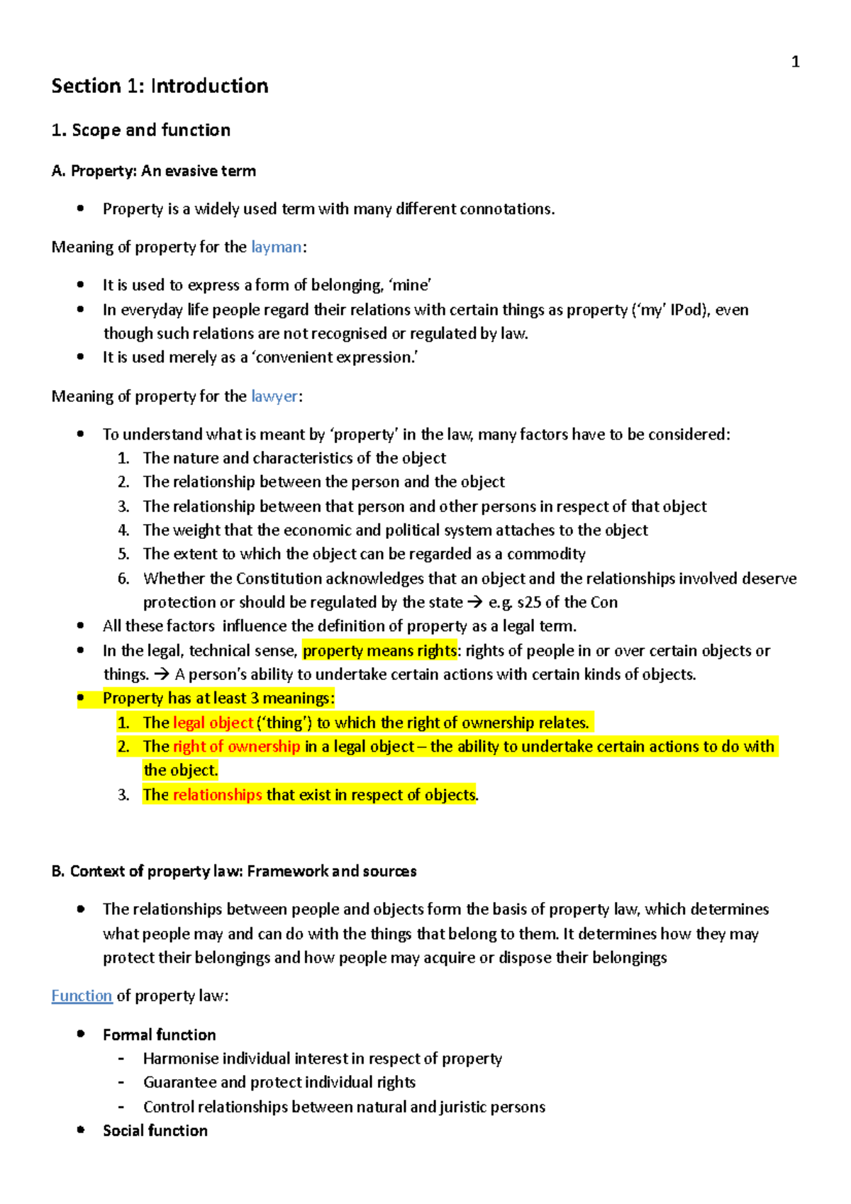 Section 1 - Section 1: Introduction 1. Scope and function A. Property ...