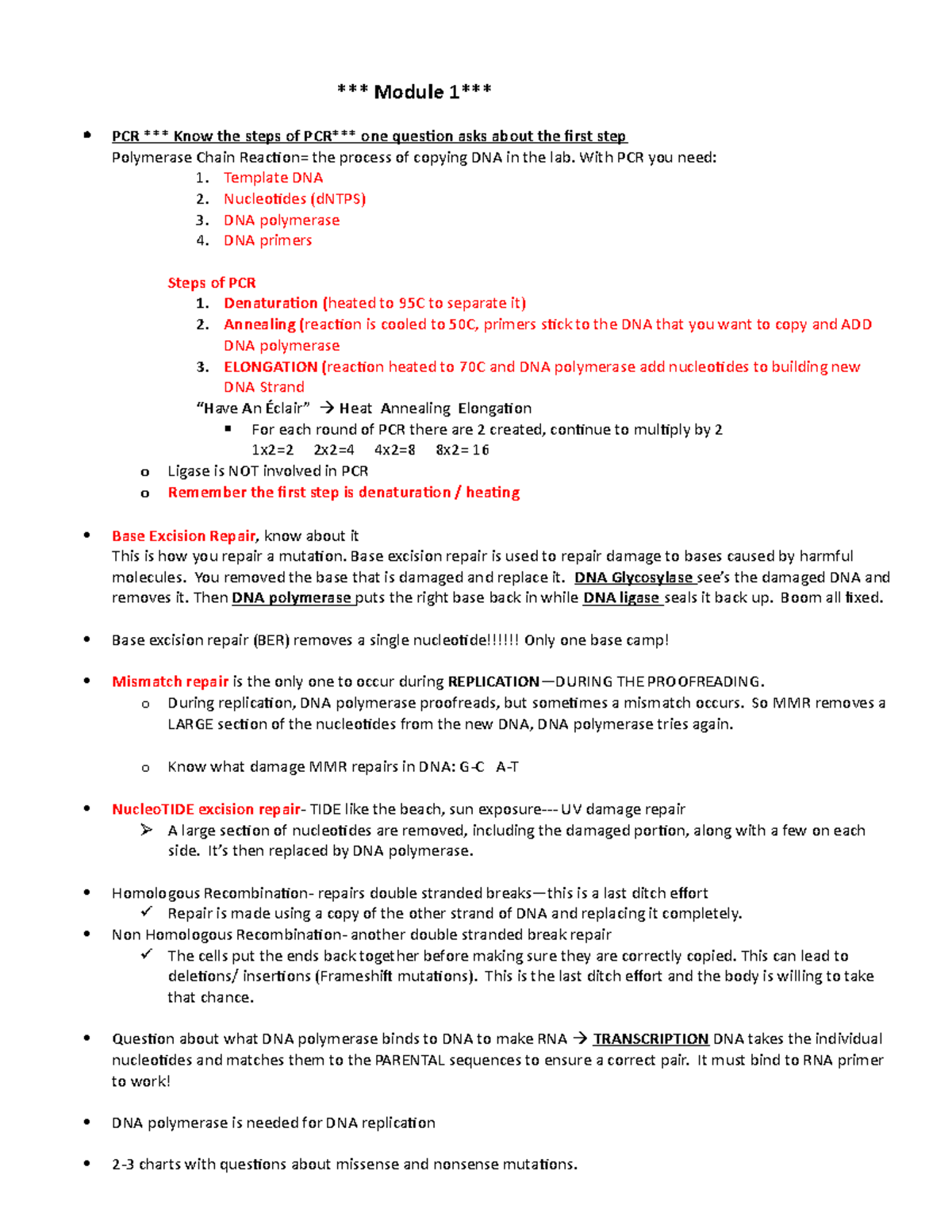 Modified Dump File B - Study - *** Module 1*** PCR *** Know the steps ...