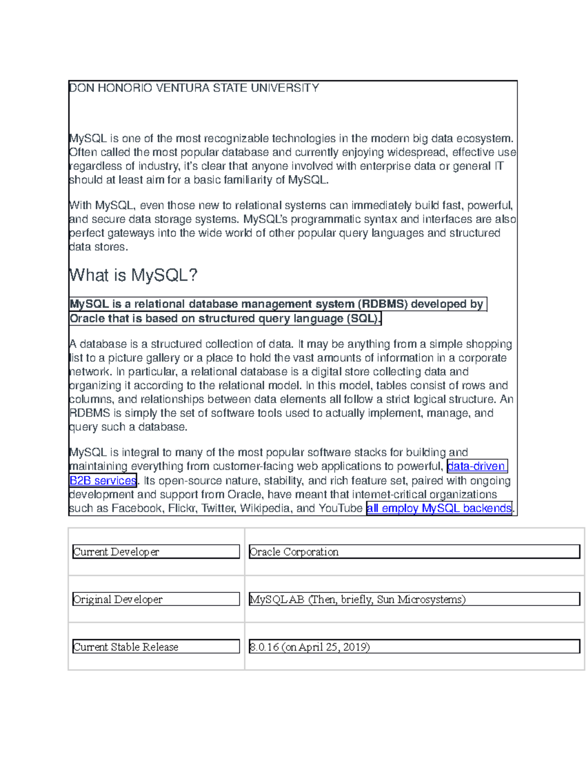 Mysql Lecture Notes 8 Don Honorio Ventura State University Mysql Is