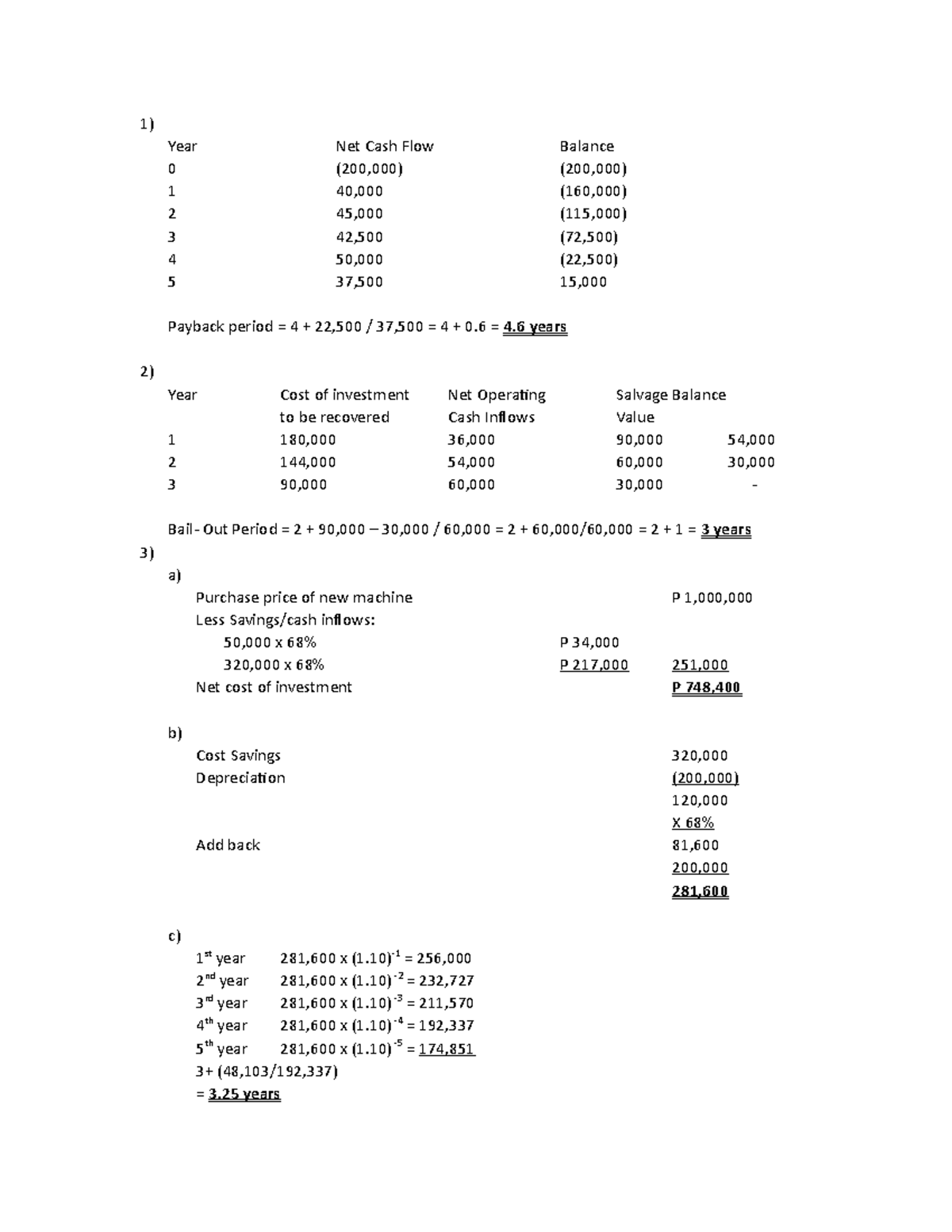 Activity 3 - 1) Year Net Cash Flow Balance 0 (200,000) (200,000) 1 ...