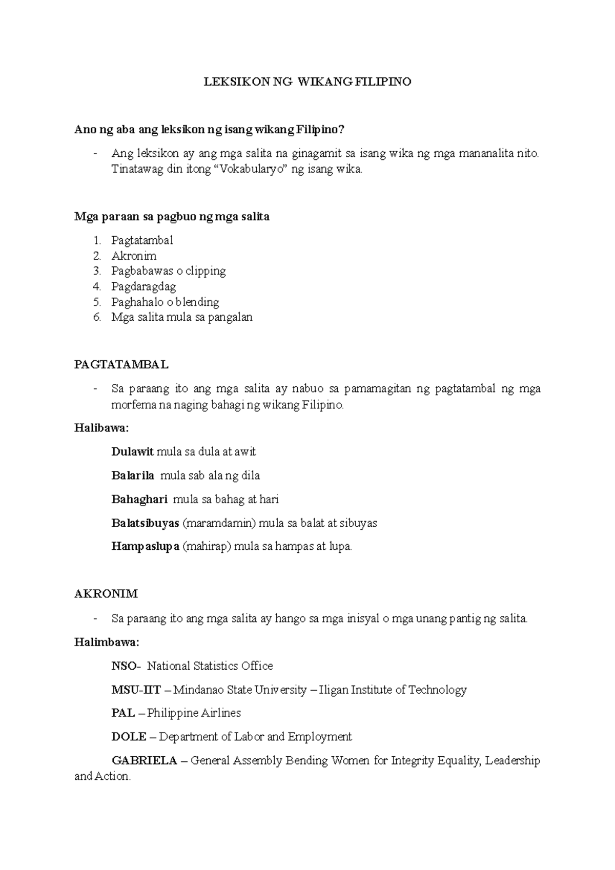 (ulat pasulat) Leksikon NG Wikang Filipino - LEKSIKON NG WIKANG ...