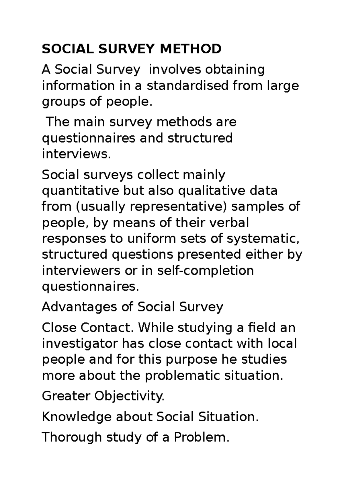 Social Survey Method - Kannur University BA Economics Syllabus included ...