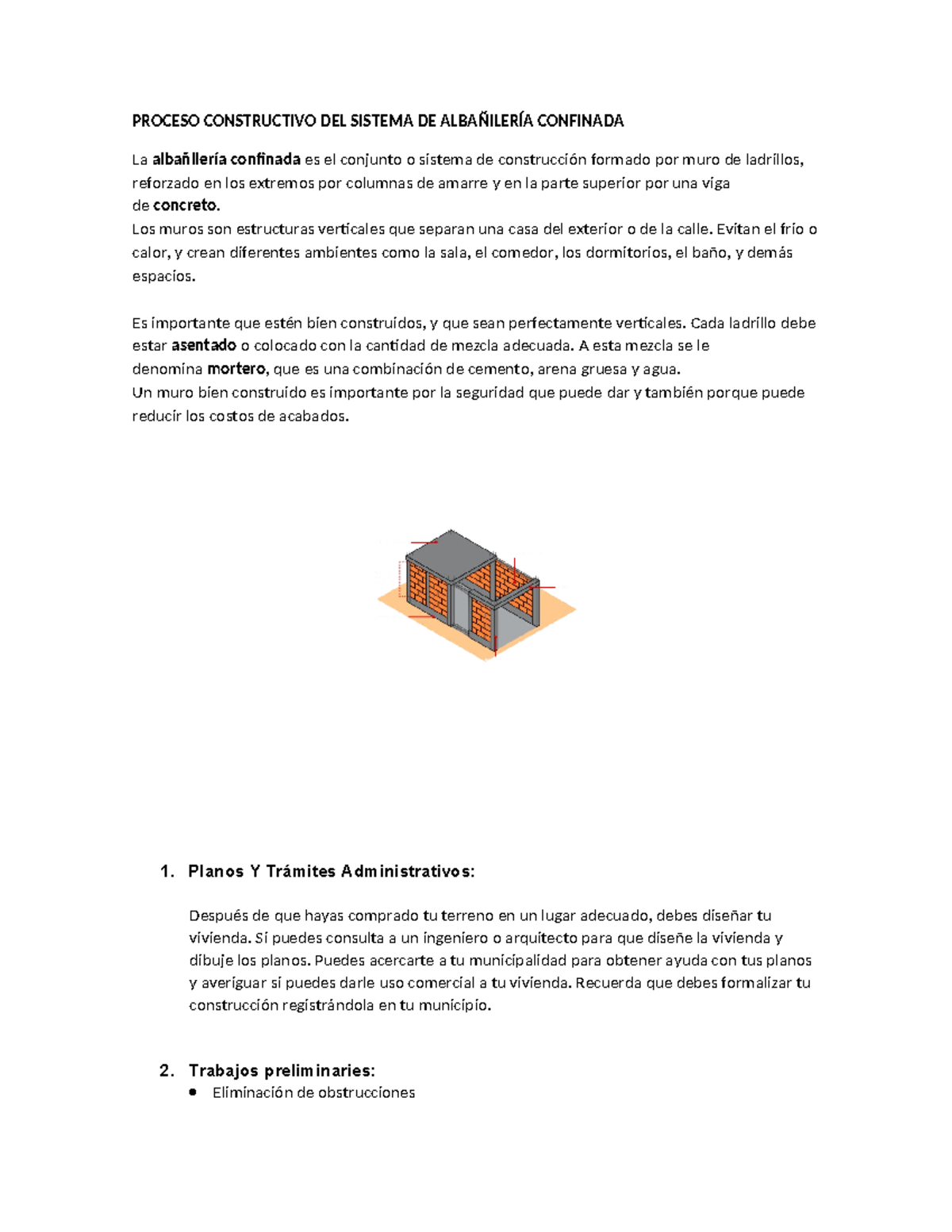 Proceso Constructivo Del Sistema de Albanileria Confinada - PROCESO ...