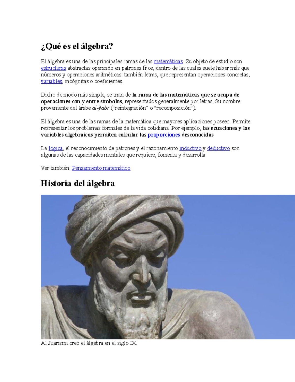 Qué son las algebras - Aquí se le presenta un breve significado de la ...