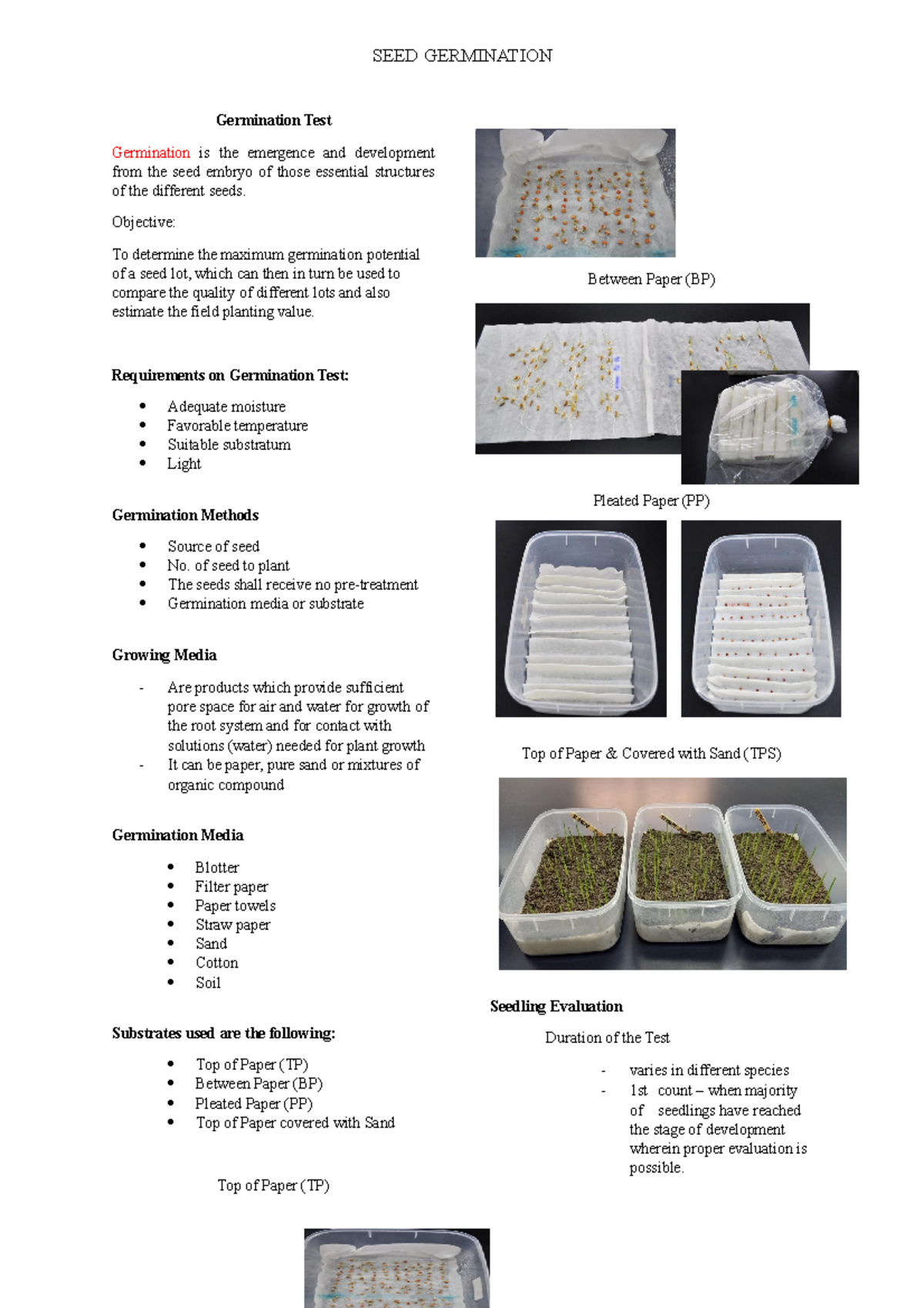 5 Seed Germination - Germination Test Germination is the emergence and ...