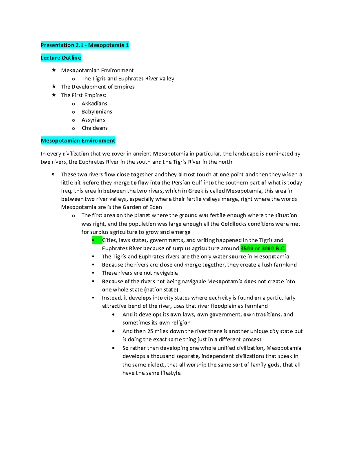 Presentation 2.1 - Mesopotamia 1 - Presentation 2 - Mesopotamia 1 ...