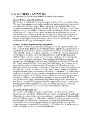 IE 7763 Module 1 Assignment Answer Key - IE 7763 Module 1 Assignment ...