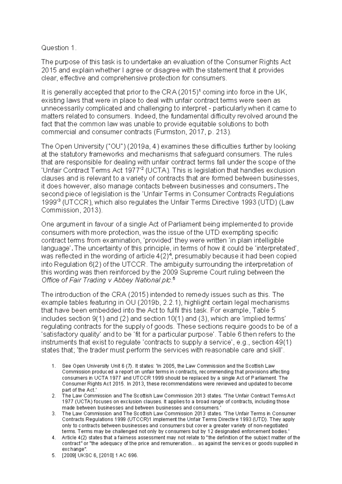TMA02 - Distinction - Page | 1 Question 1. The purpose of this task is ...