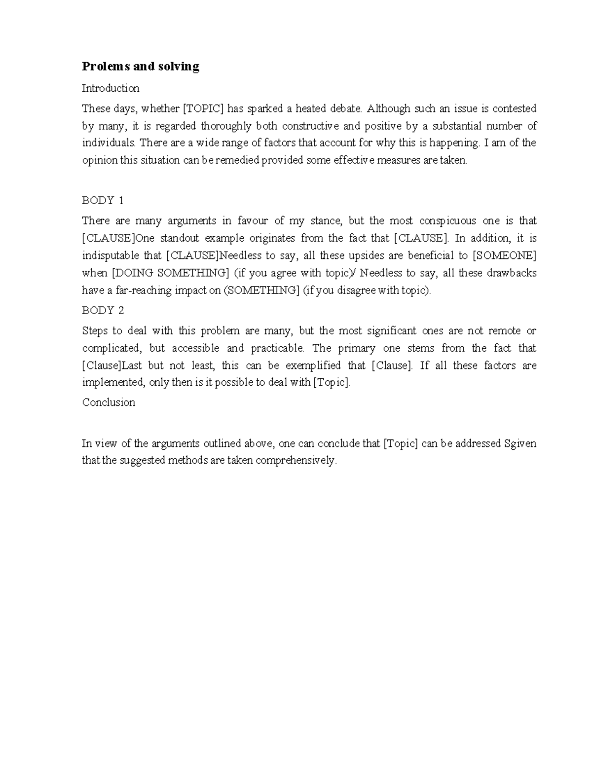Template Prolems and solving - Prolems and solving Introduction These ...