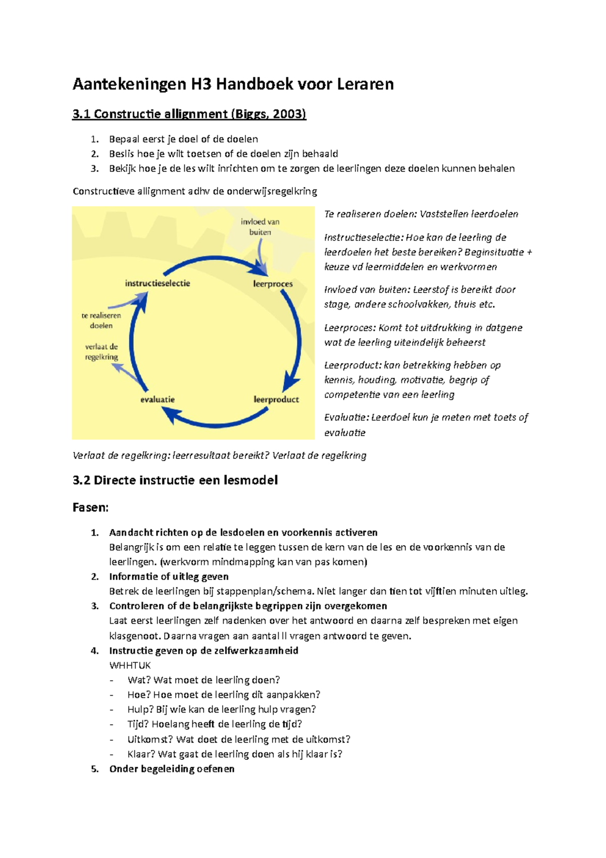 Samenvatting - H3 Handboek voor Leraren - Aantekeningen H3 Handboek ...