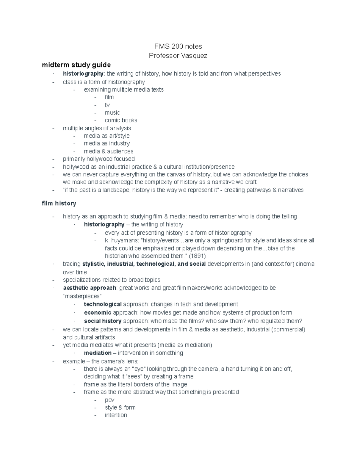 FMS 200 lecture notes - FMS 200 notes Professor Vasquez midterm study ...