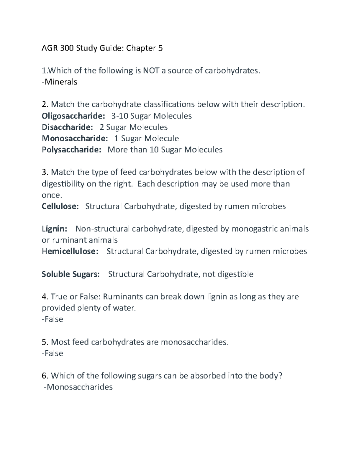 AGR 300 Study Guide Chapter 5 - AGR 300 Study Guide: Chapter 5 1 of the ...