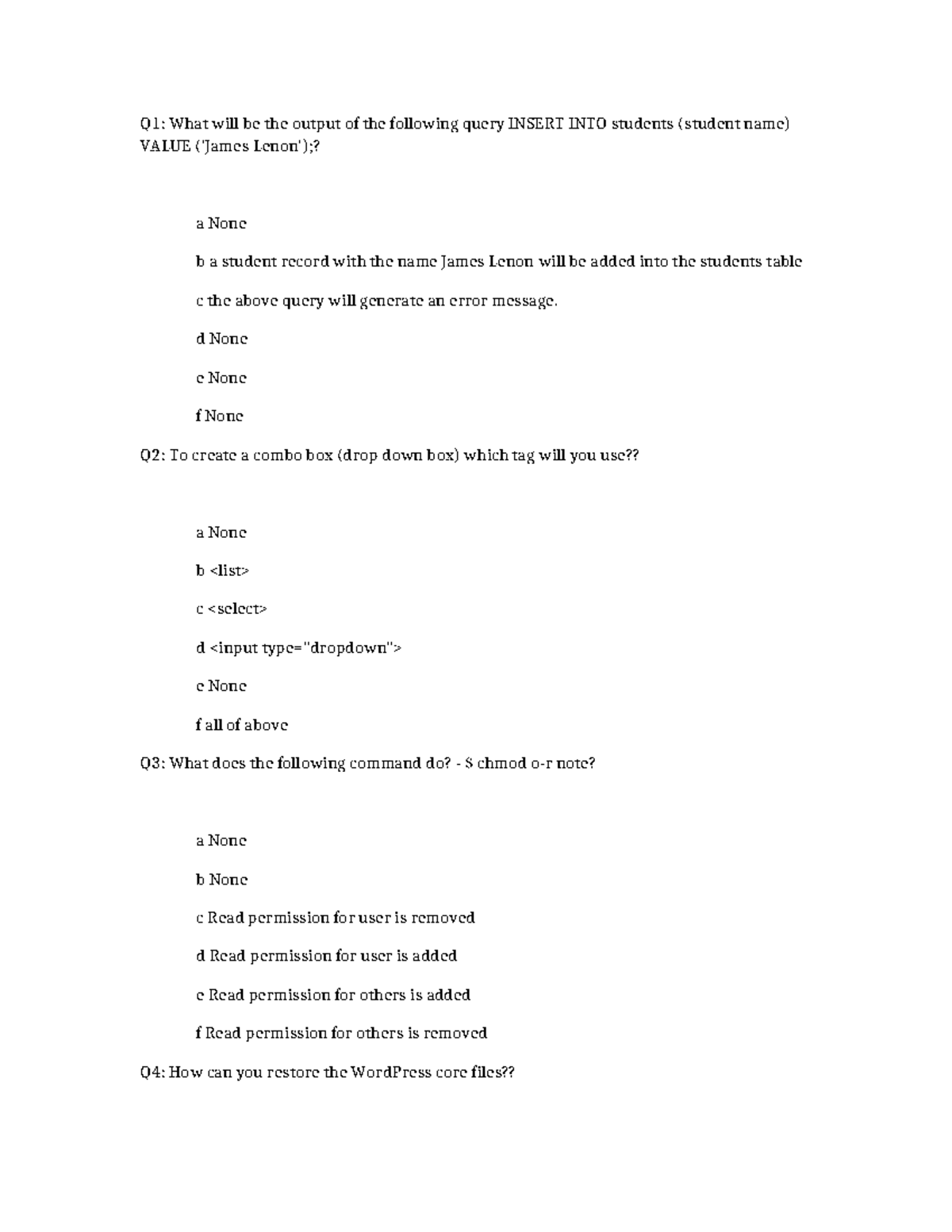 3 Week for VUYC - 2 Cheat Sheet for VUYC - Q1: What will be the output ...