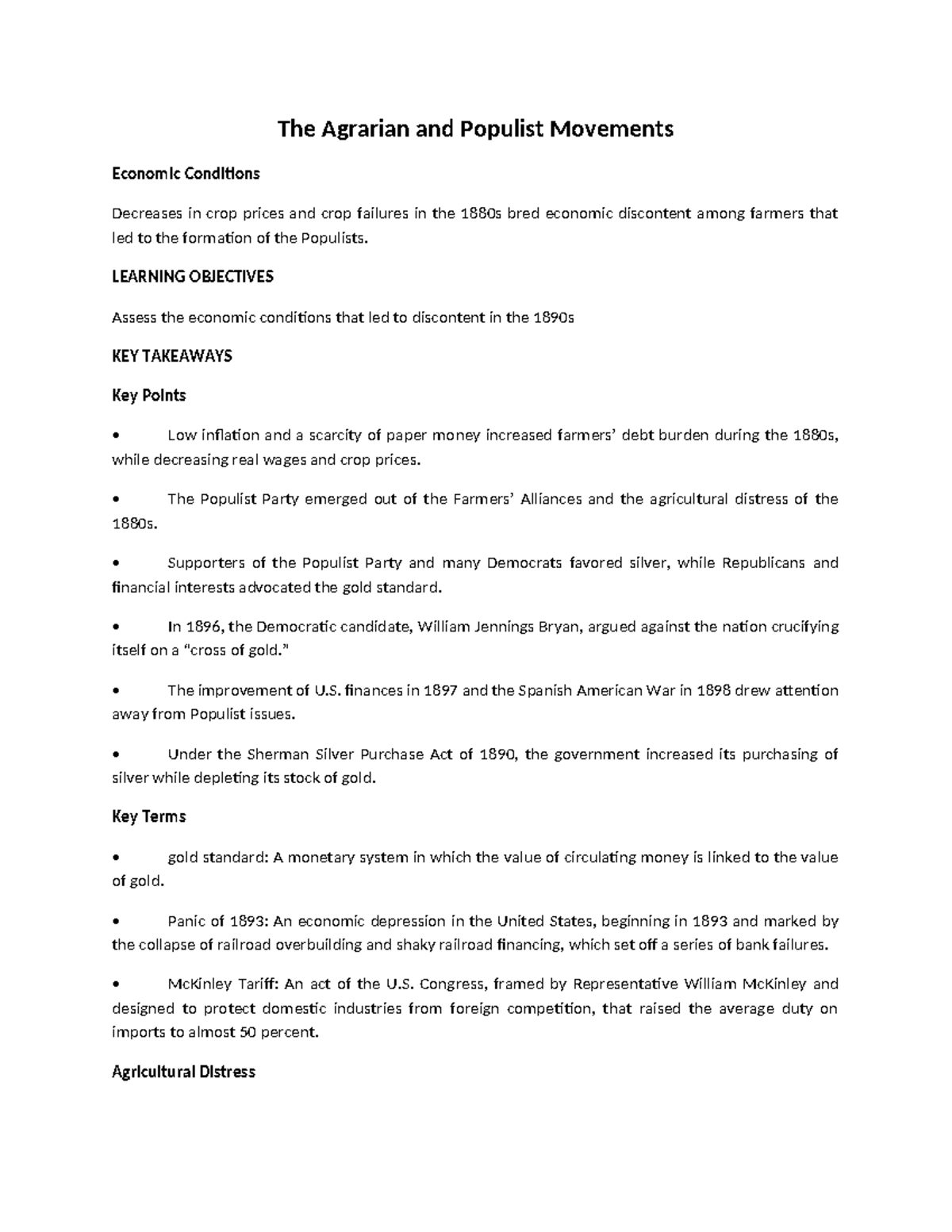 Populist-movement-2 - Populist-movement-2 - The Agrarian and Populist ...