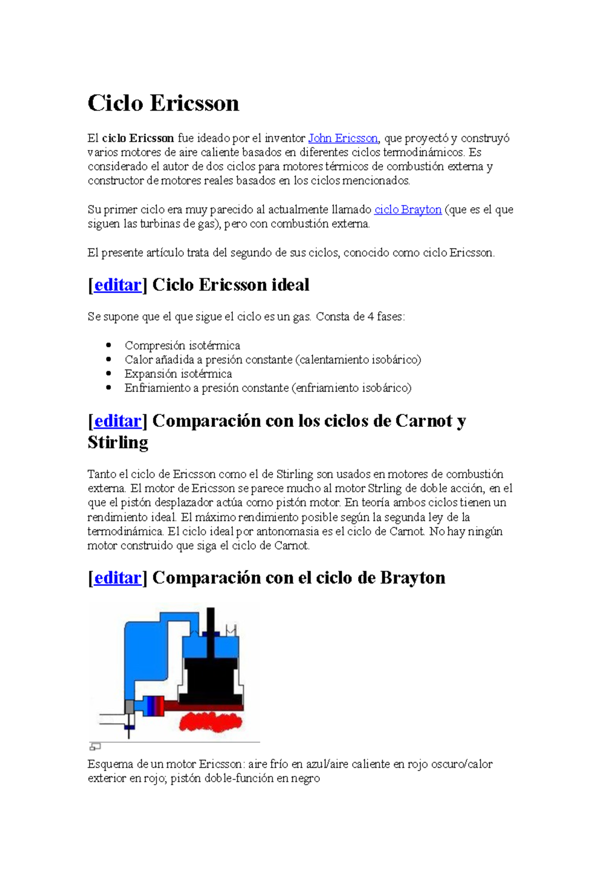 Ciclo Ericsson - quimica - Ciclo Ericsson El ciclo Ericsson fue ideado por el inventor John ...