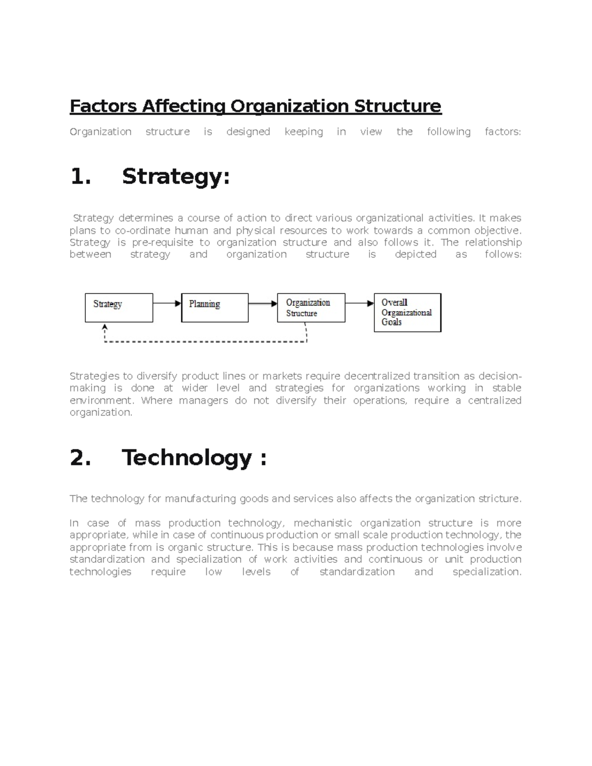 Fy factors affecting org structure - Factors Affecting Organization ...