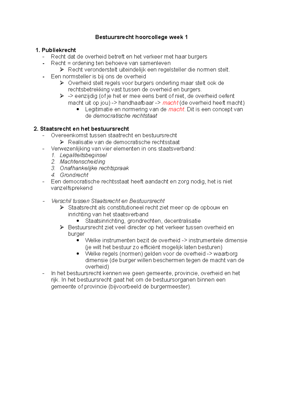 Bestuursrecht hoorcollege week 1 studeer - Bestuursrecht hoorcollege ...