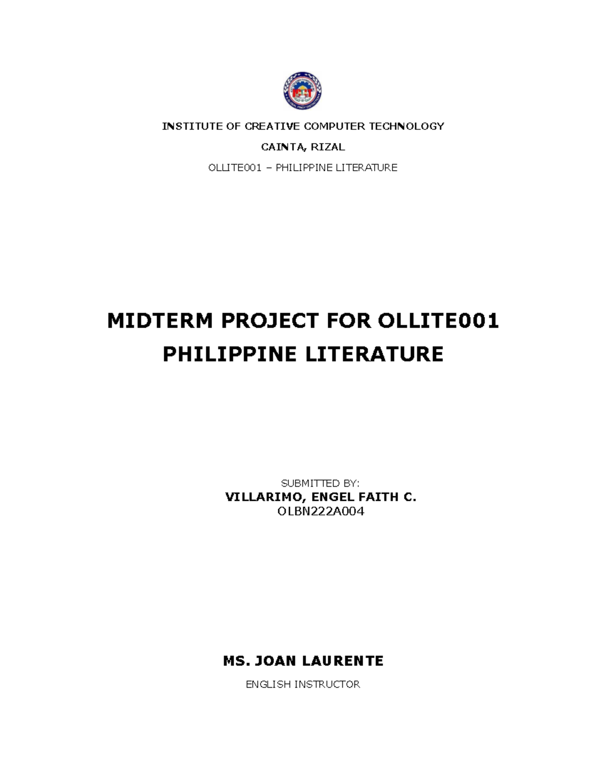 Institute OF Creative Computer Technology - INSTITUTE OF CREATIVE ...