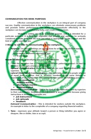 Topic 6 Communication FOR Academic Purposes - TOPIC OUTLINE IN ...