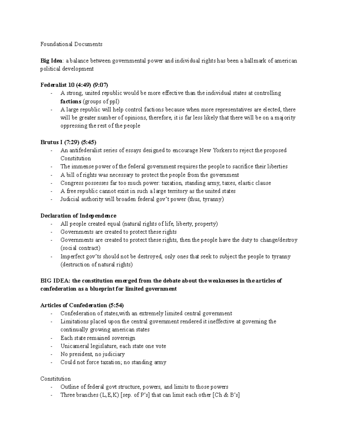 Foundational Documents - of P’s] that can limit each other [Ch & B’s ...