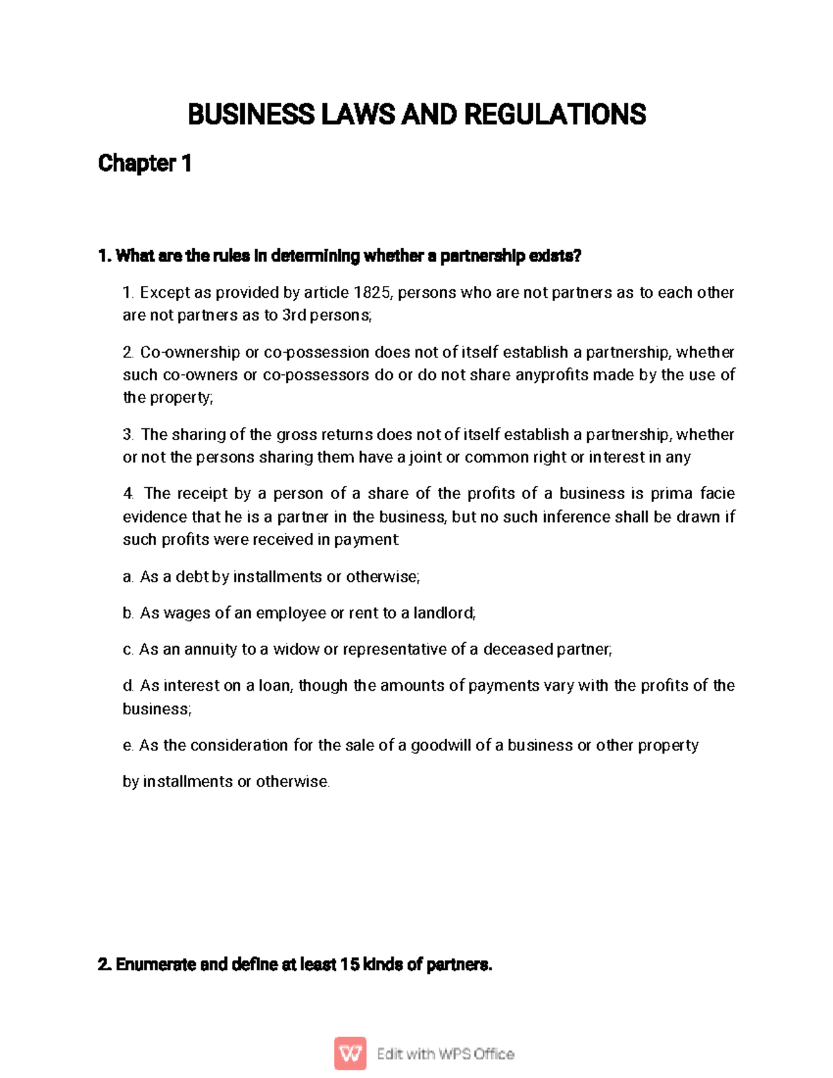 Business LAWS AND Regulations - BUSINESS LAWS AND REGULATIONS Chapter 1 ...