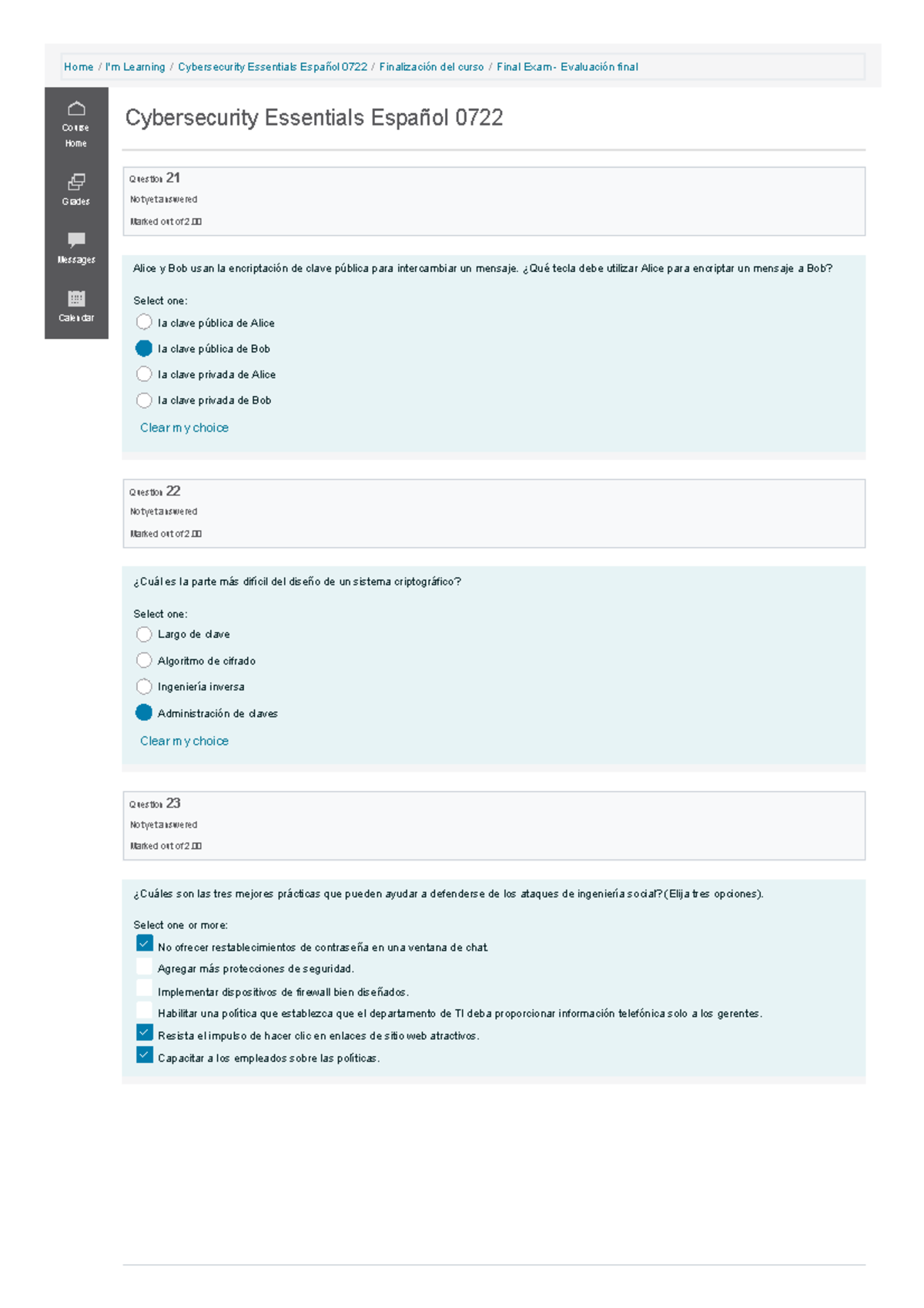 Final Exam - Evaluación final (page 3 of 5) - Home / I'm Learning ...