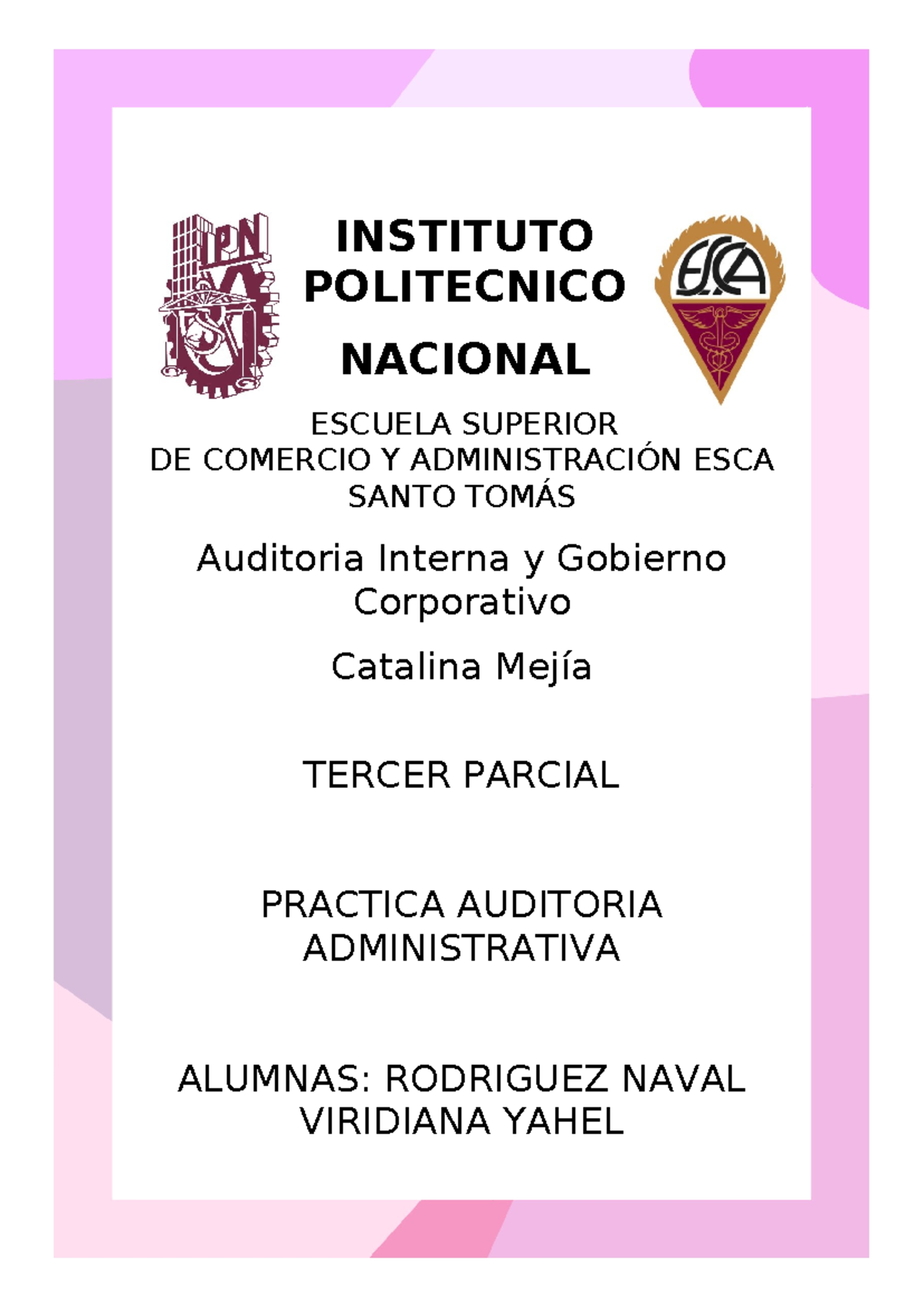 Practica administrativa - INSTITUTO POLITECNICO NACIONAL ESCUELA ...