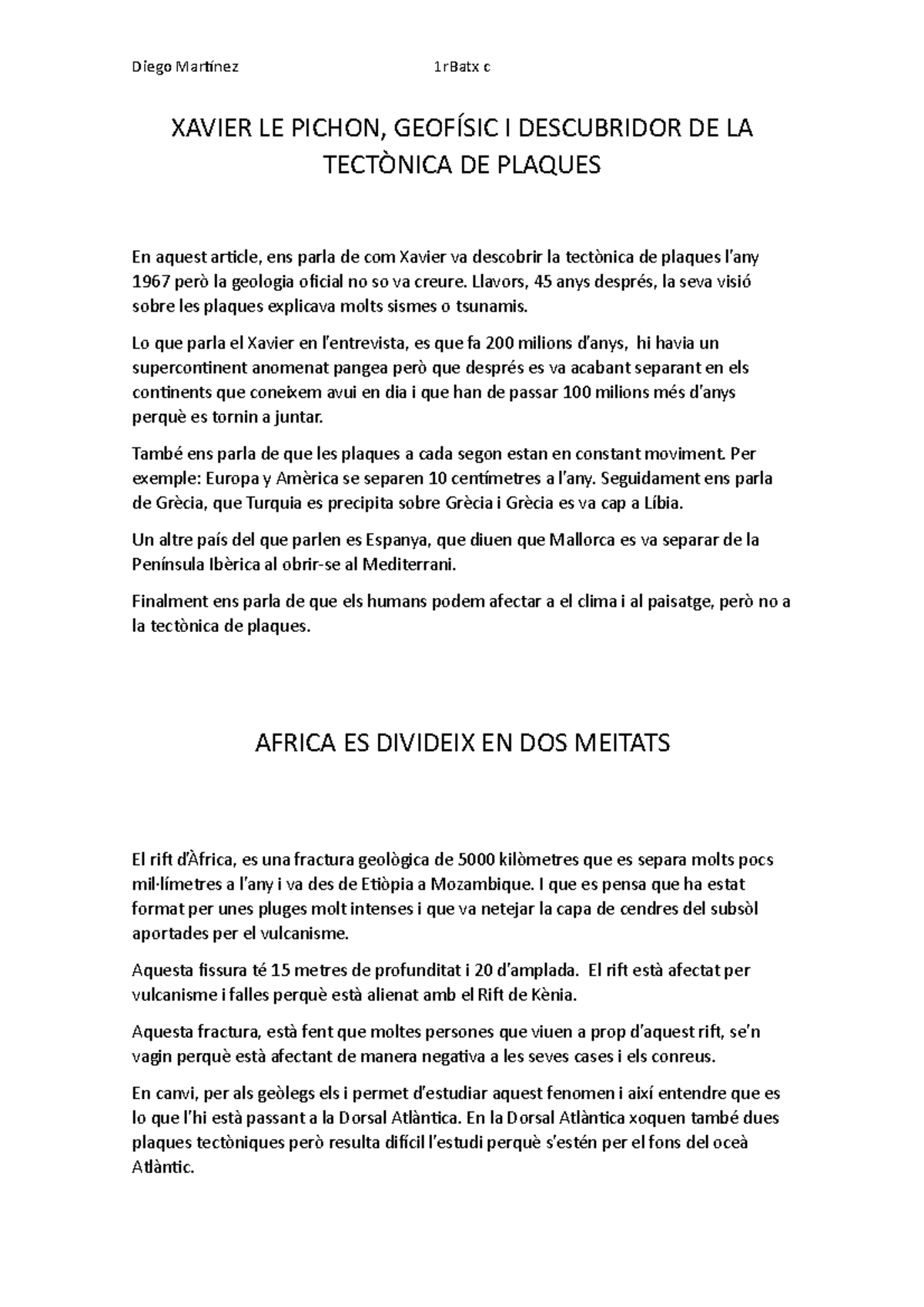 Xavier LE Pichon - Diego Martínez 1rBatx c XAVIER LE PICHON, GEOFÍSIC I ...