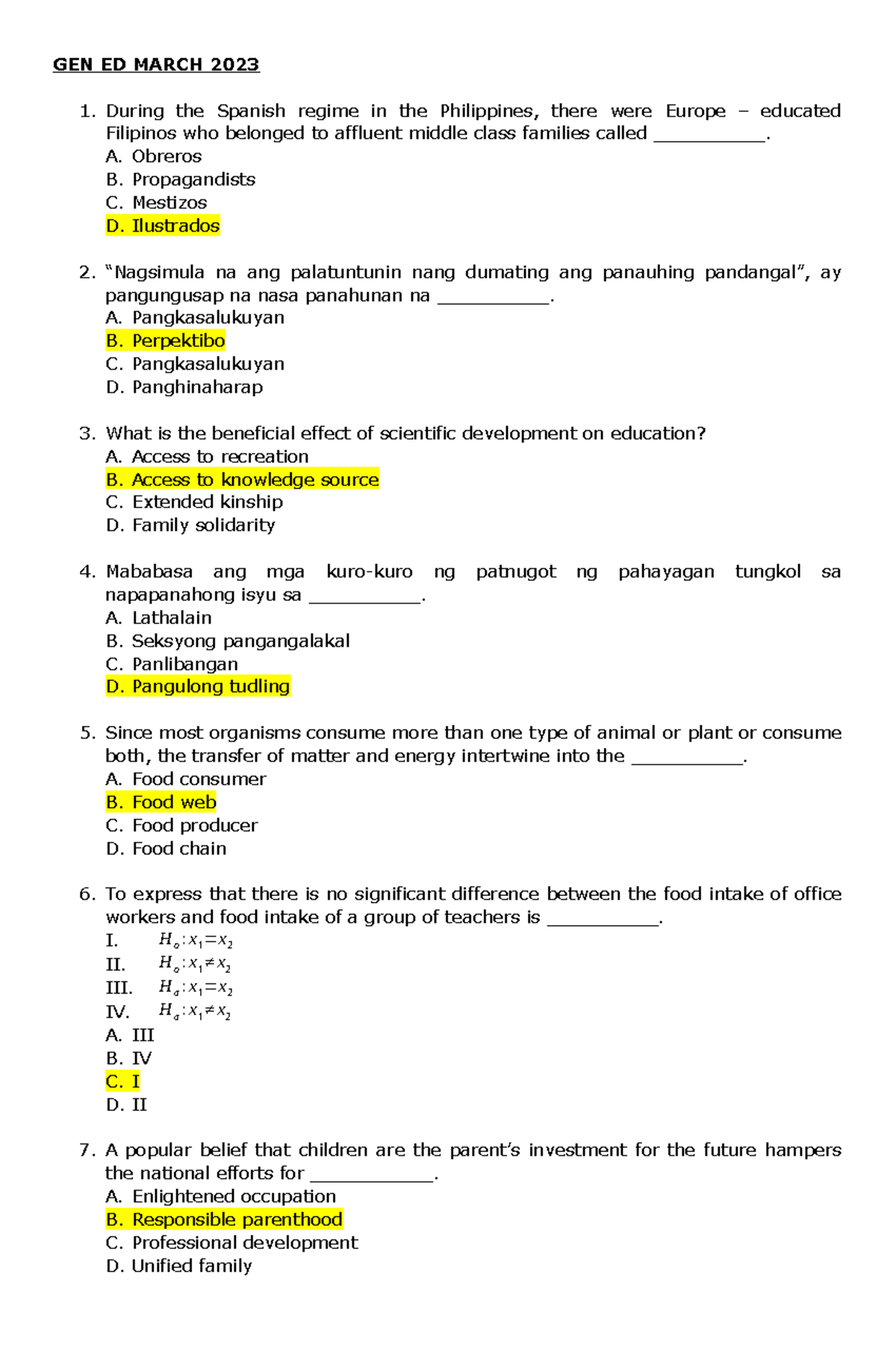 Gen Ed-March-2023LET - GEN ED MARCH 2023 During the Spanish regime in ...
