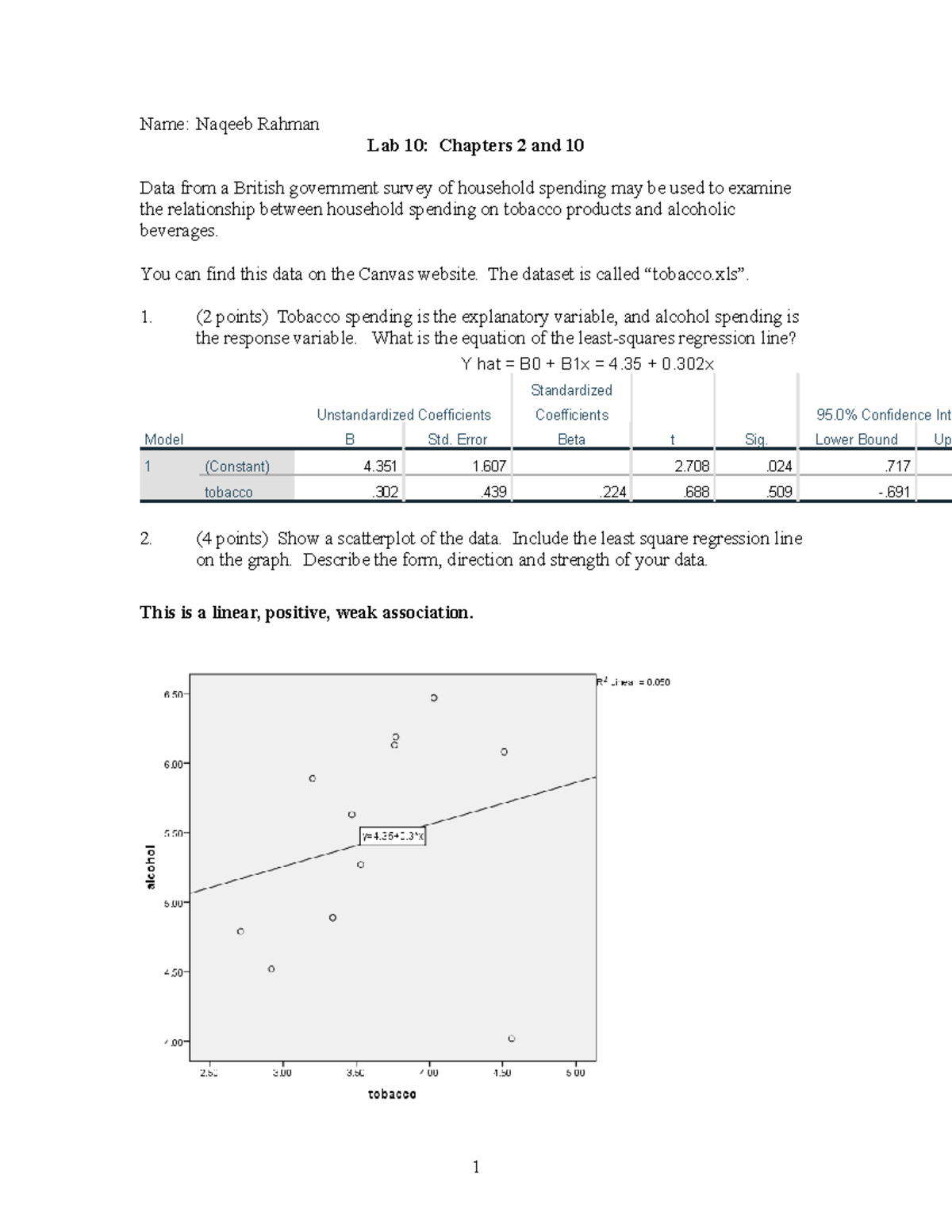 Lab 10 - lab 10 - Name: Naqeeb Rahman Lab 10: Chapters 2 and 10 Data ...