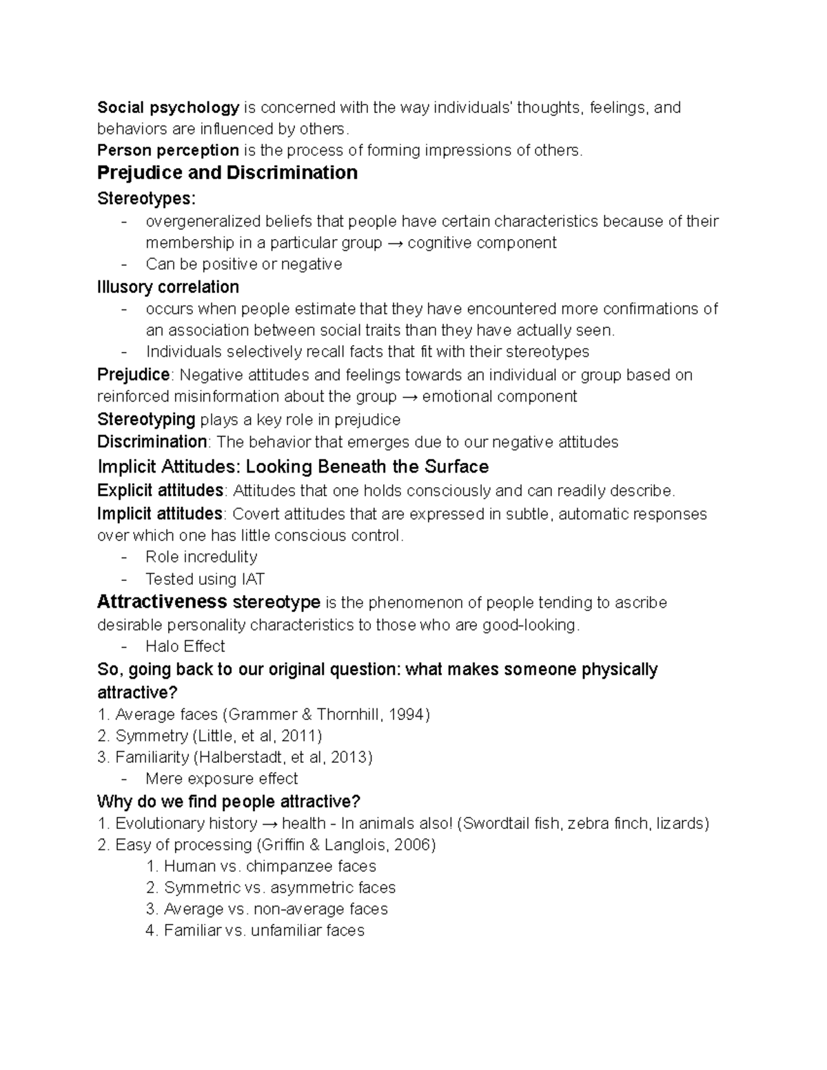 Psych Notes - part 12 - Social psychology is concerned with the way ...