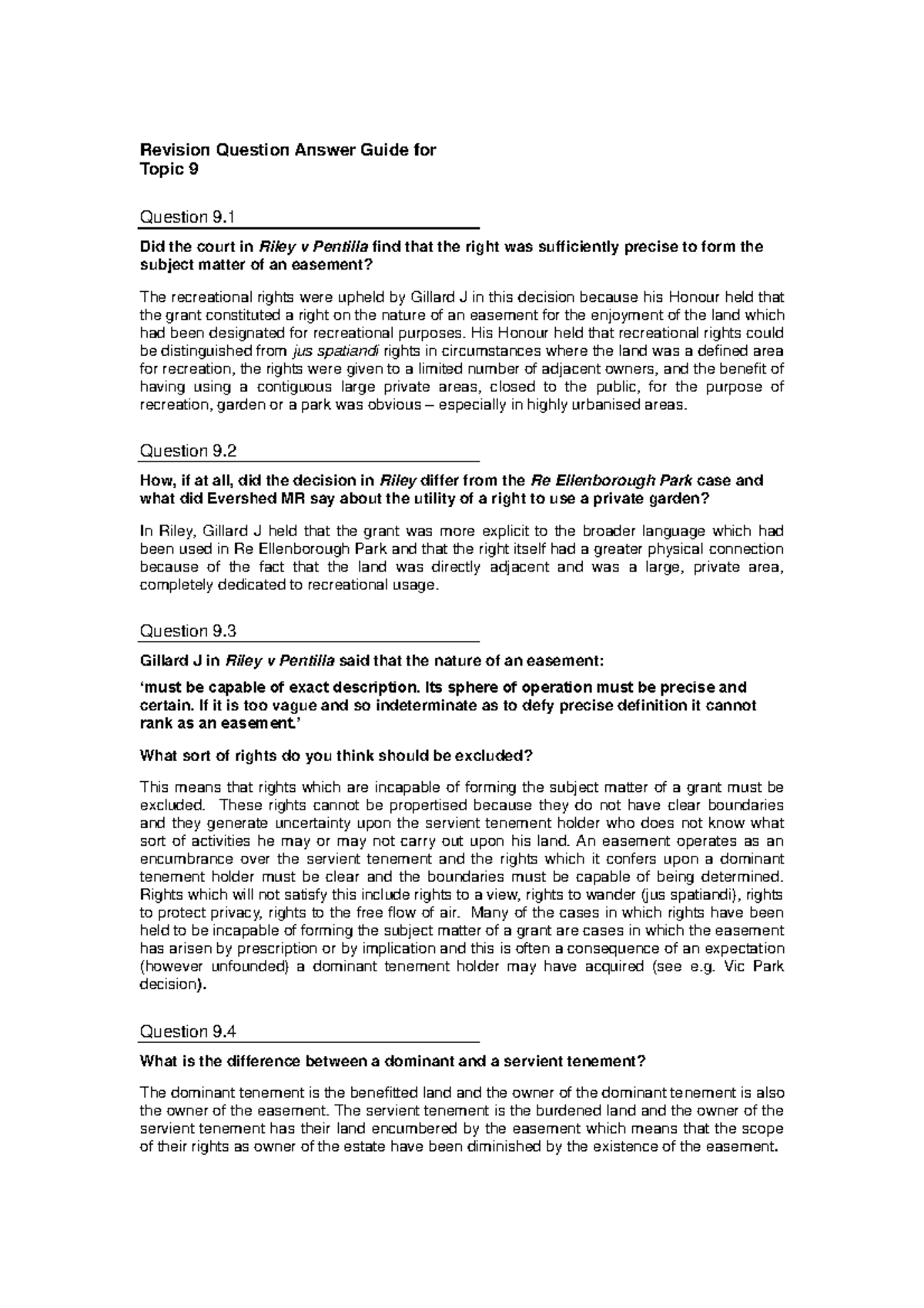 2018 MLL327 Topic 9 Revision Answer Guide - Revision Question Answer ...