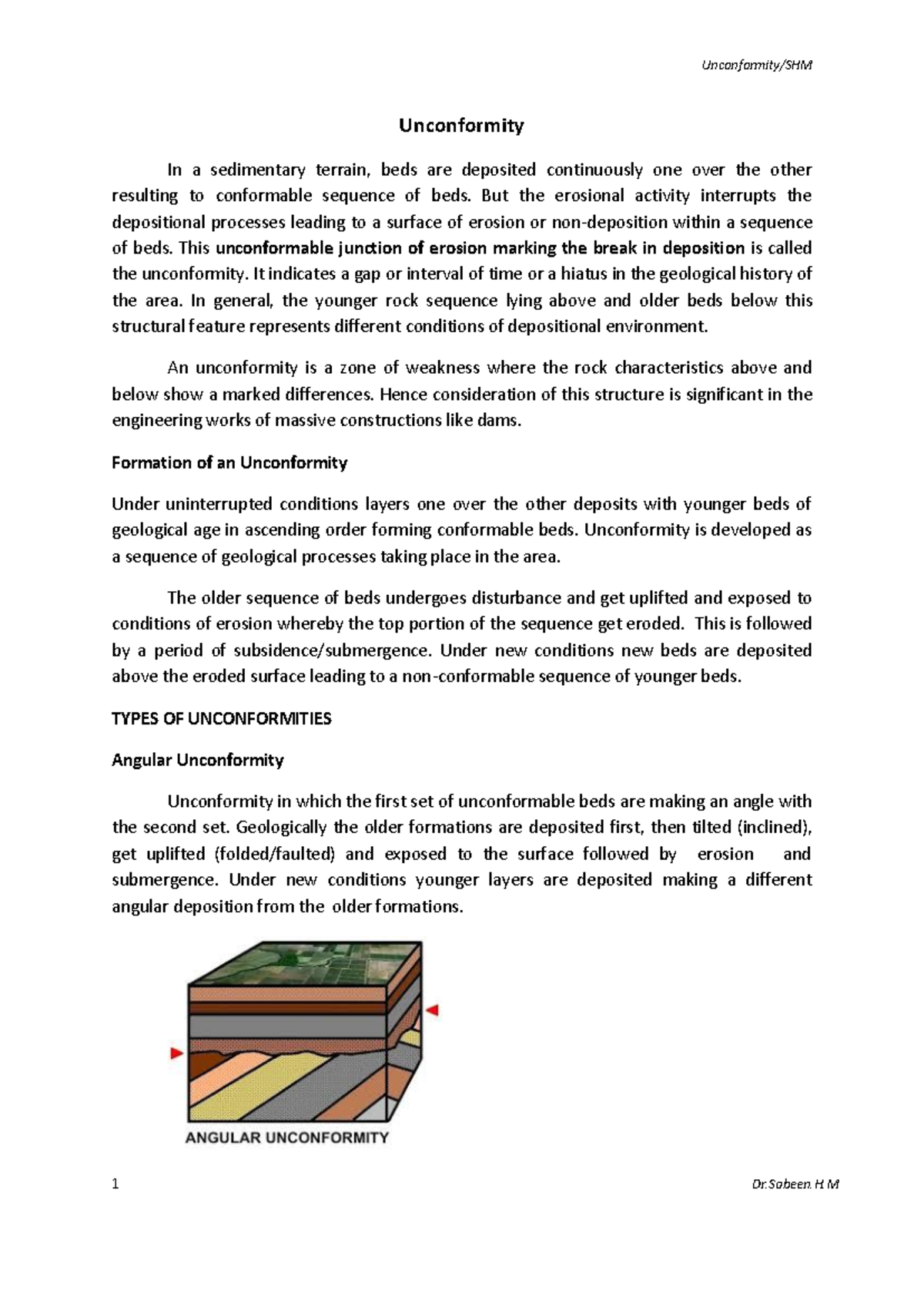 Unconformities - Geology, petrology, unconformity - Unconformity In a ...
