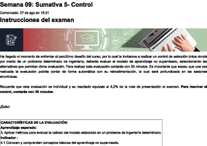 Examen Semana 11 Sumativa 7 - Solemne 2 - Final - 23/5/23, 19:56 Examen: Semana 11: Sumativa 7 ...