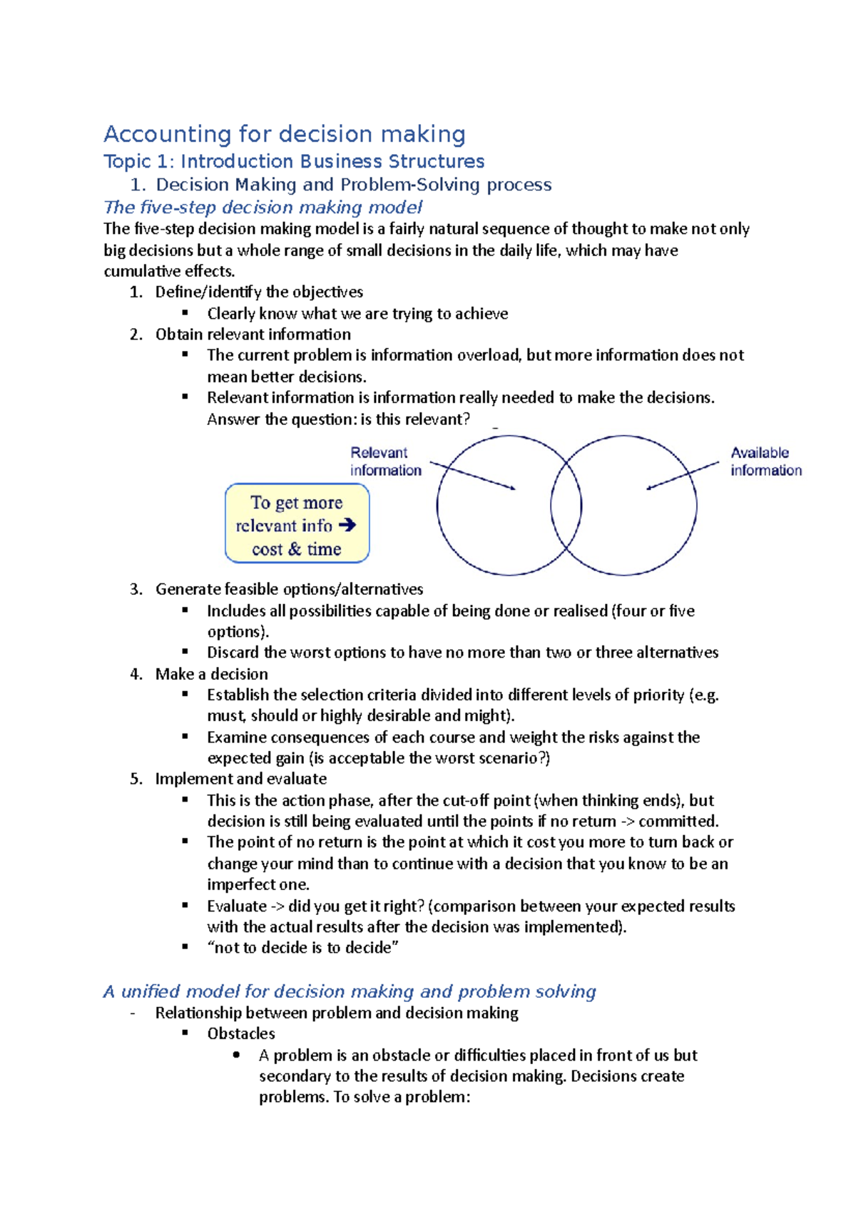 Accounting for decision making print - Accounting for decision making ...