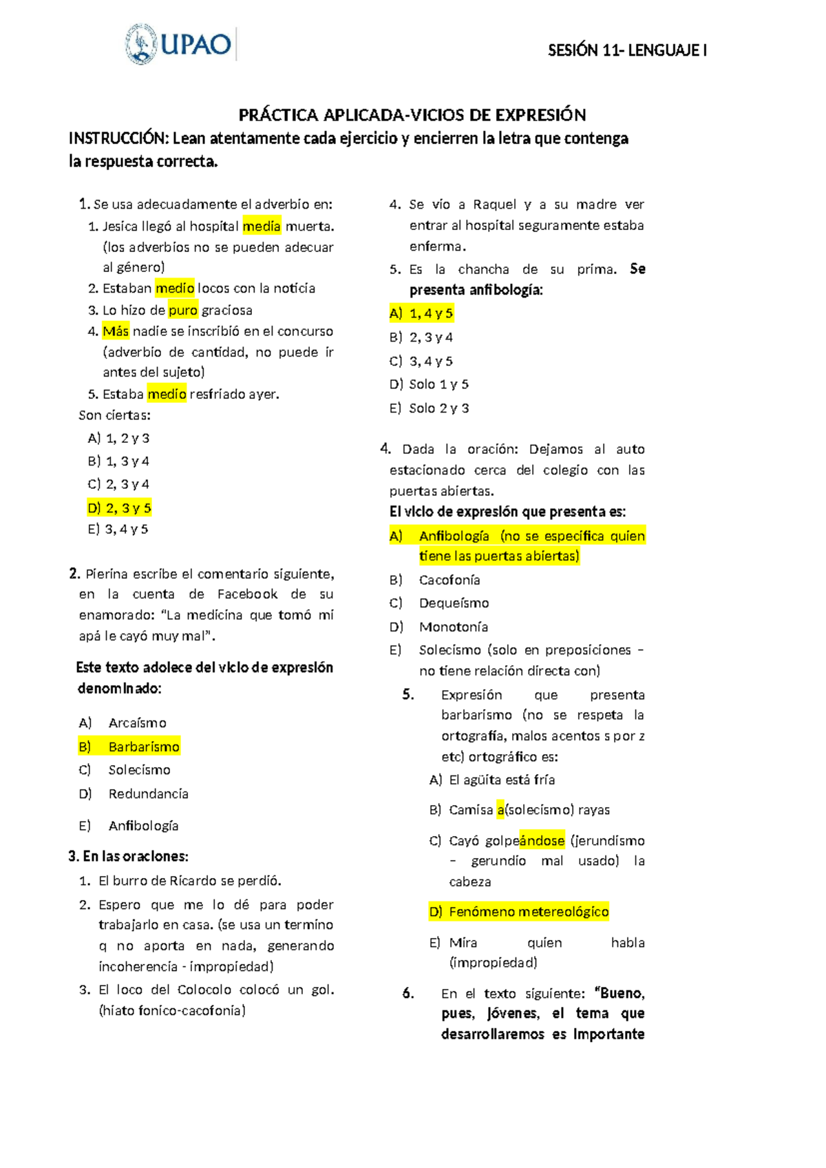 1 - asfasfasf - PRÁCTICA APLICADA-VICIOS DE EXPRESIÓN INSTRUCCIÓN: Lean ...