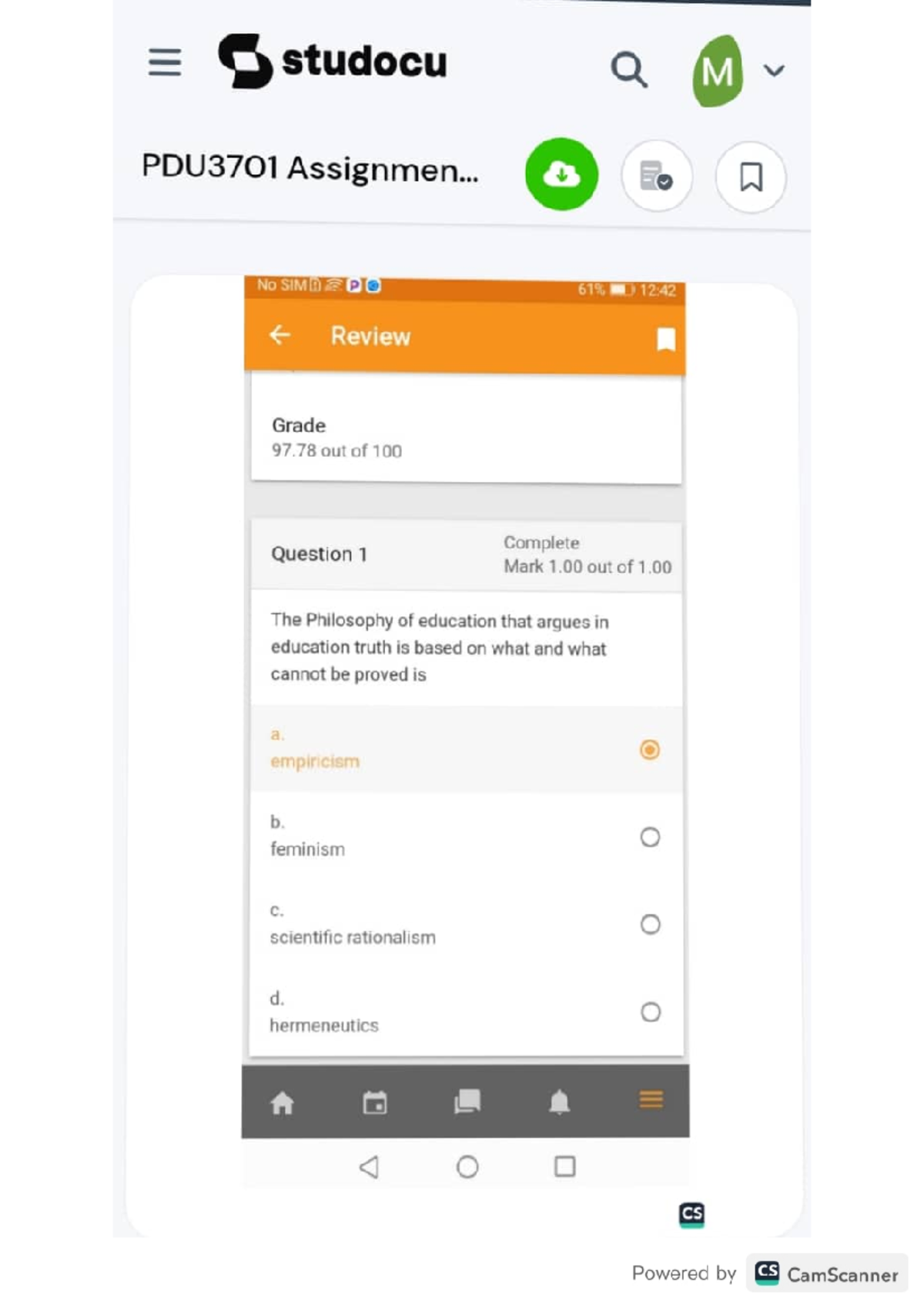 Final pdu quize - Mcq - PDU3701 - Studocu