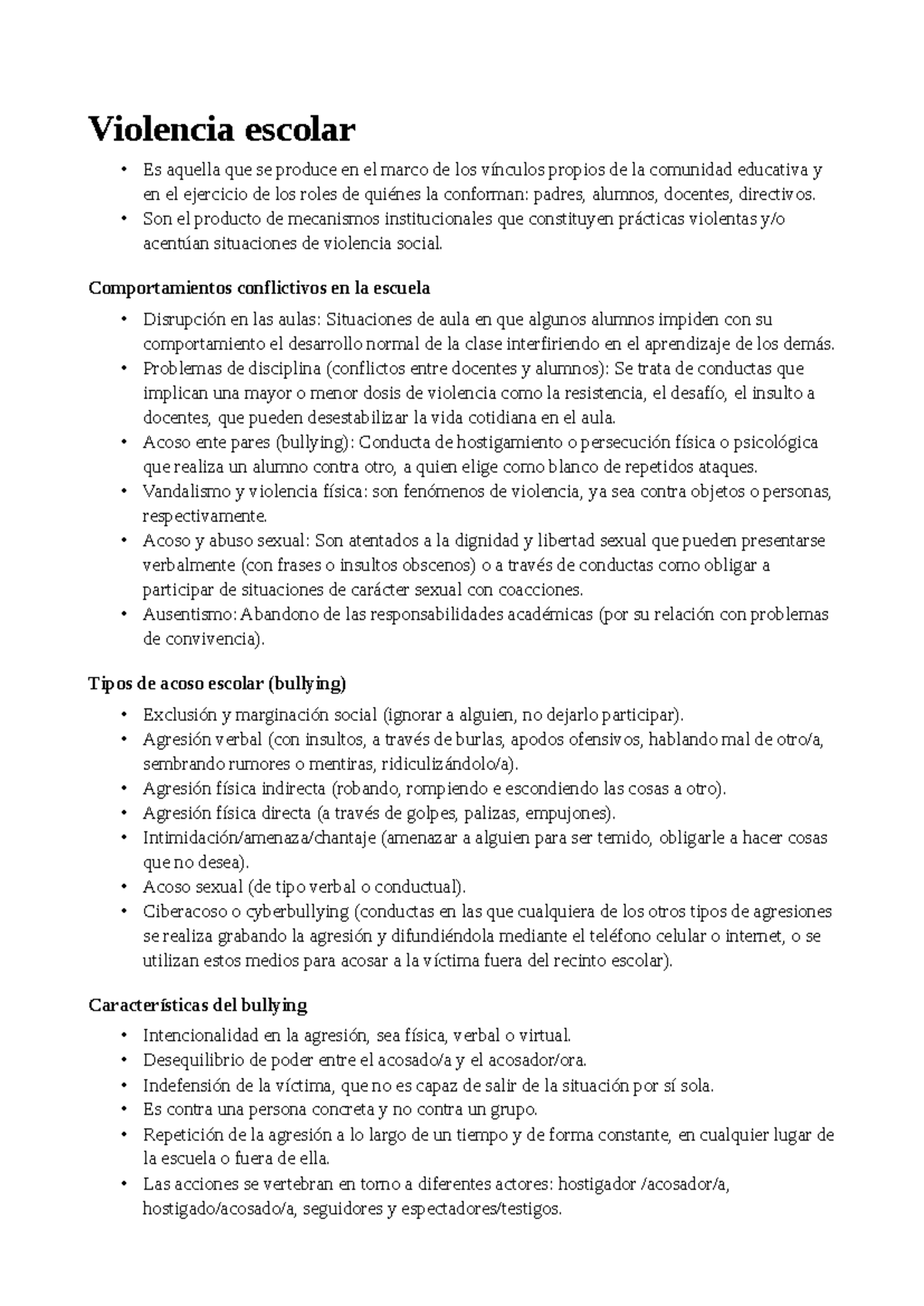 Problematica escolar - Violencia escolar • Es aquella que se produce en ...