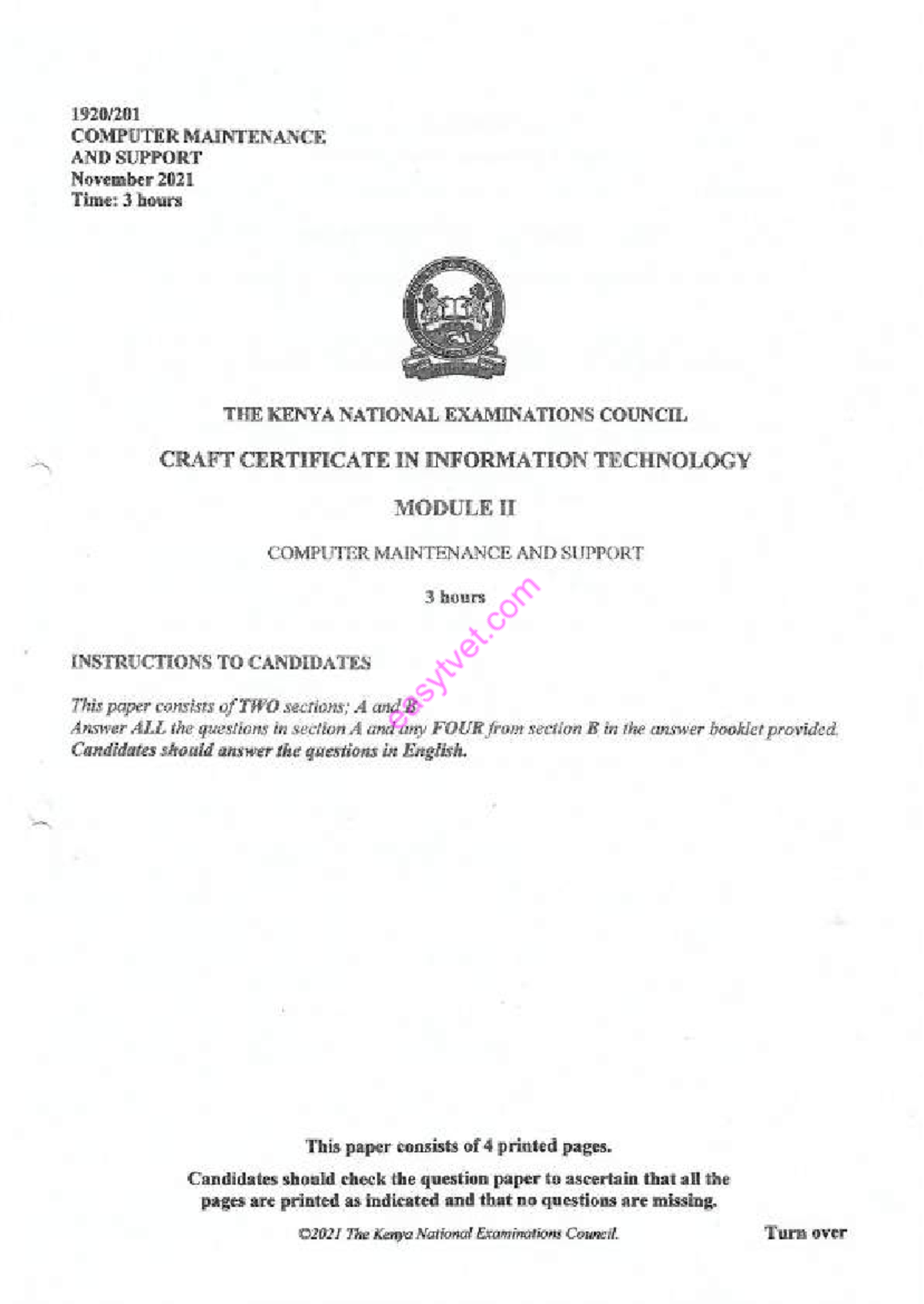 2021n - BEST FOR REVISING FOR THE KNECK PAPERS - COMPUTER MAINTENANCE ...