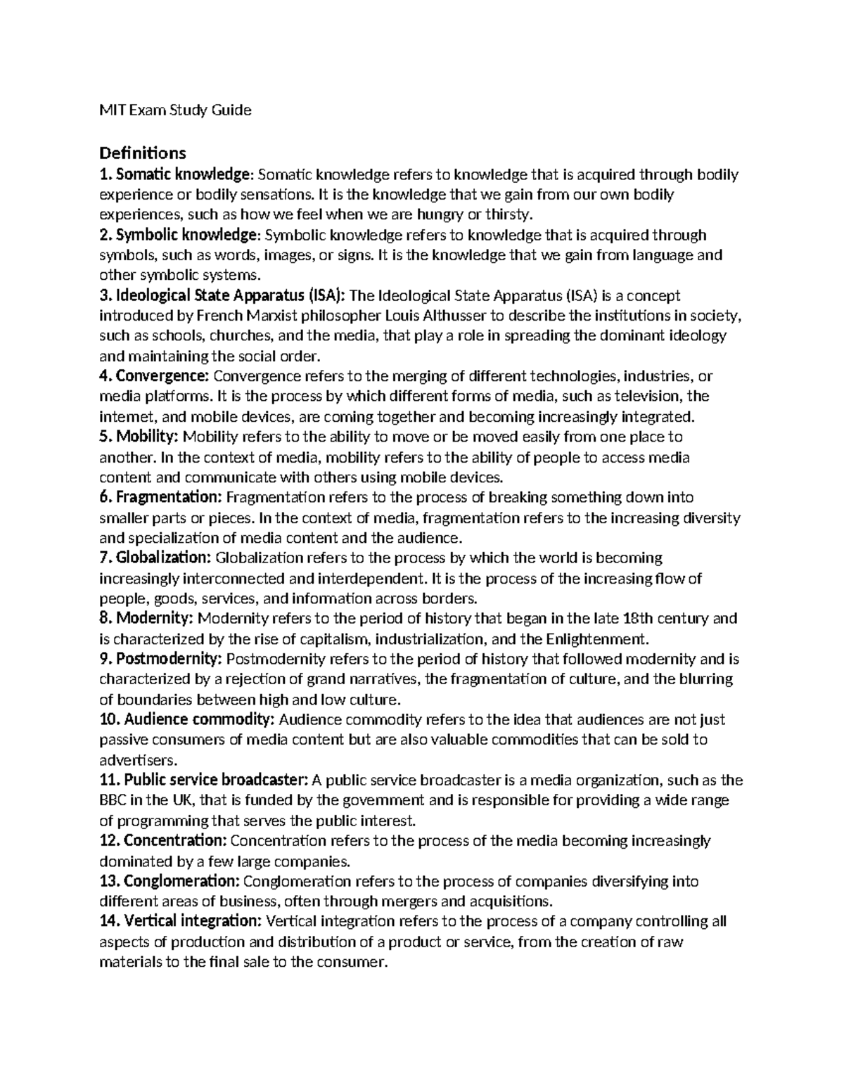 MIT Exam Study Guide - exam notes - MIT Exam Study Guide Definitions 1 ...