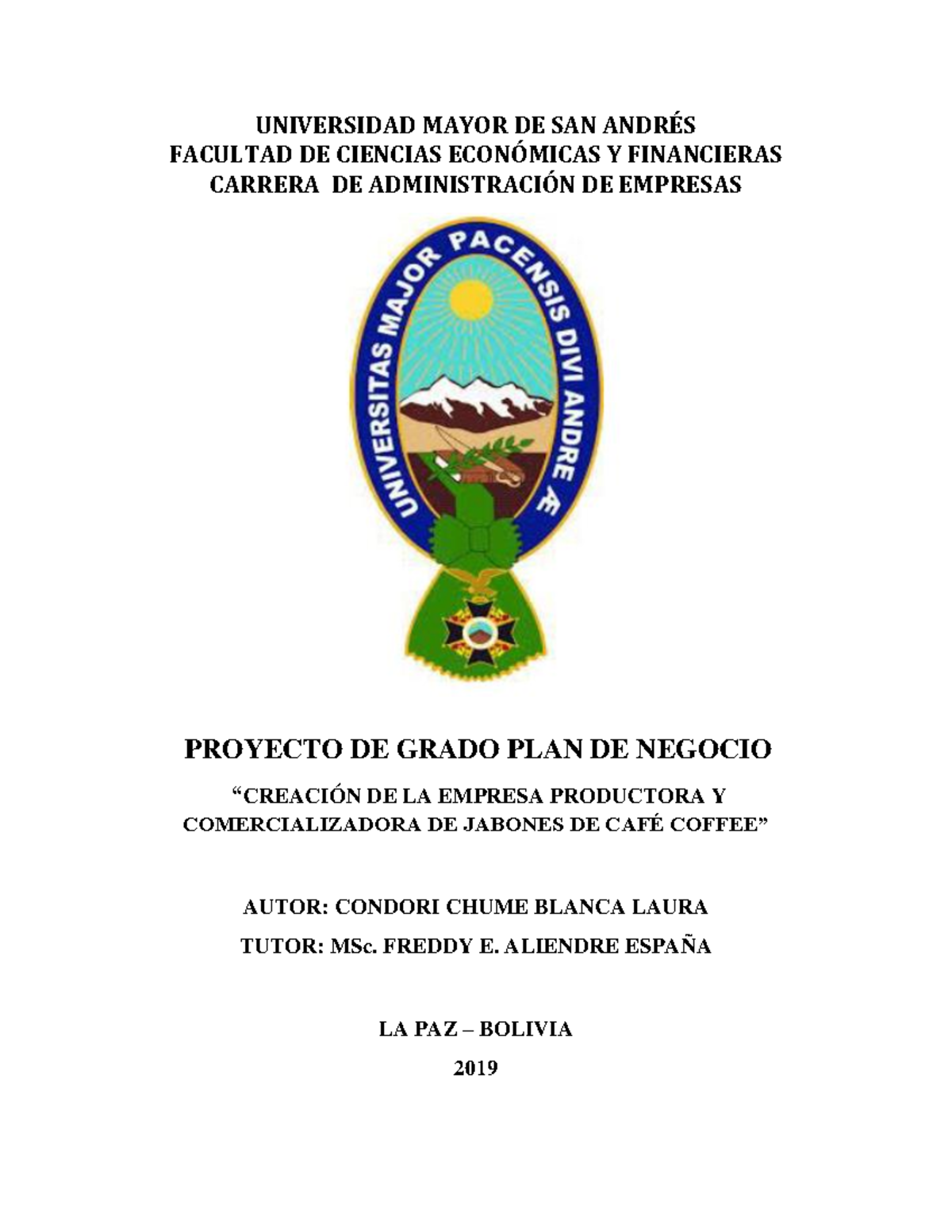 Condori Chume Blanca Laura - UNIVERSIDAD MAYOR DE SAN ANDR.. FACULTAD ...