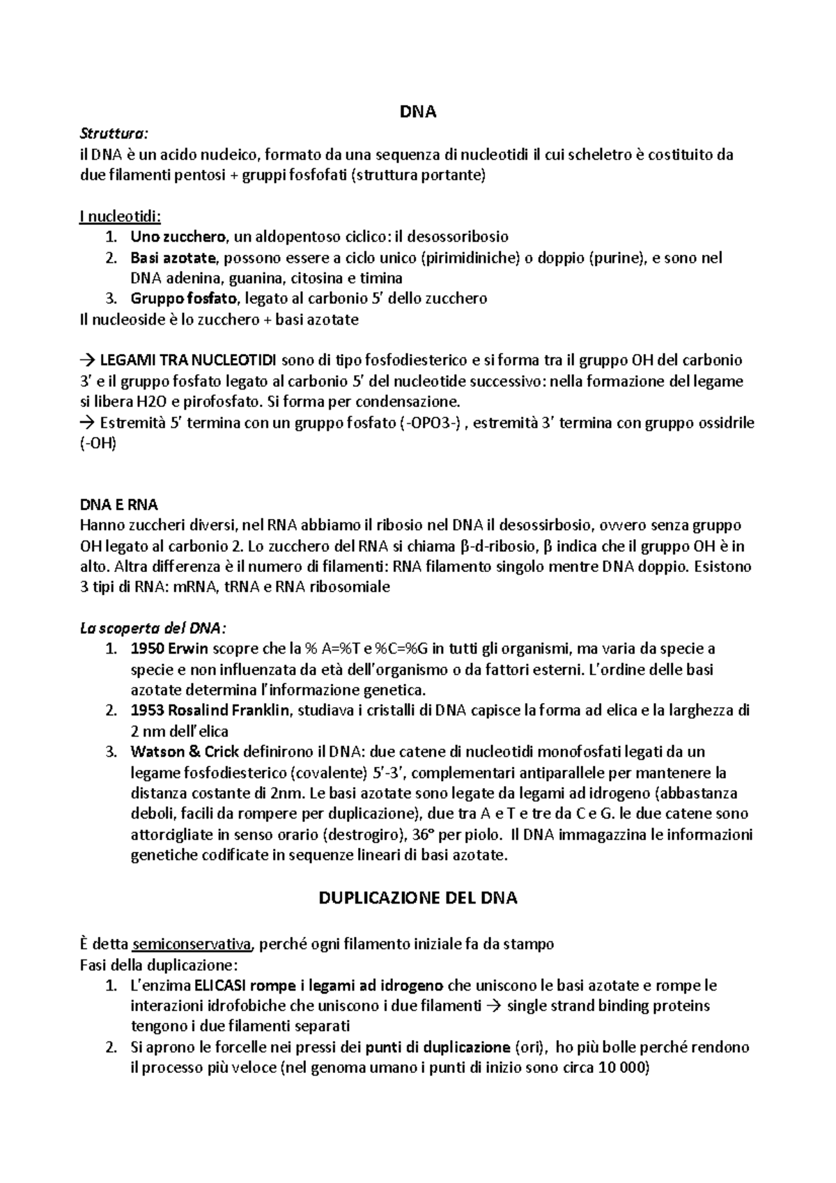 Dna + espressione genica - DNA Struttura: il DNA è un acido nucleico ...