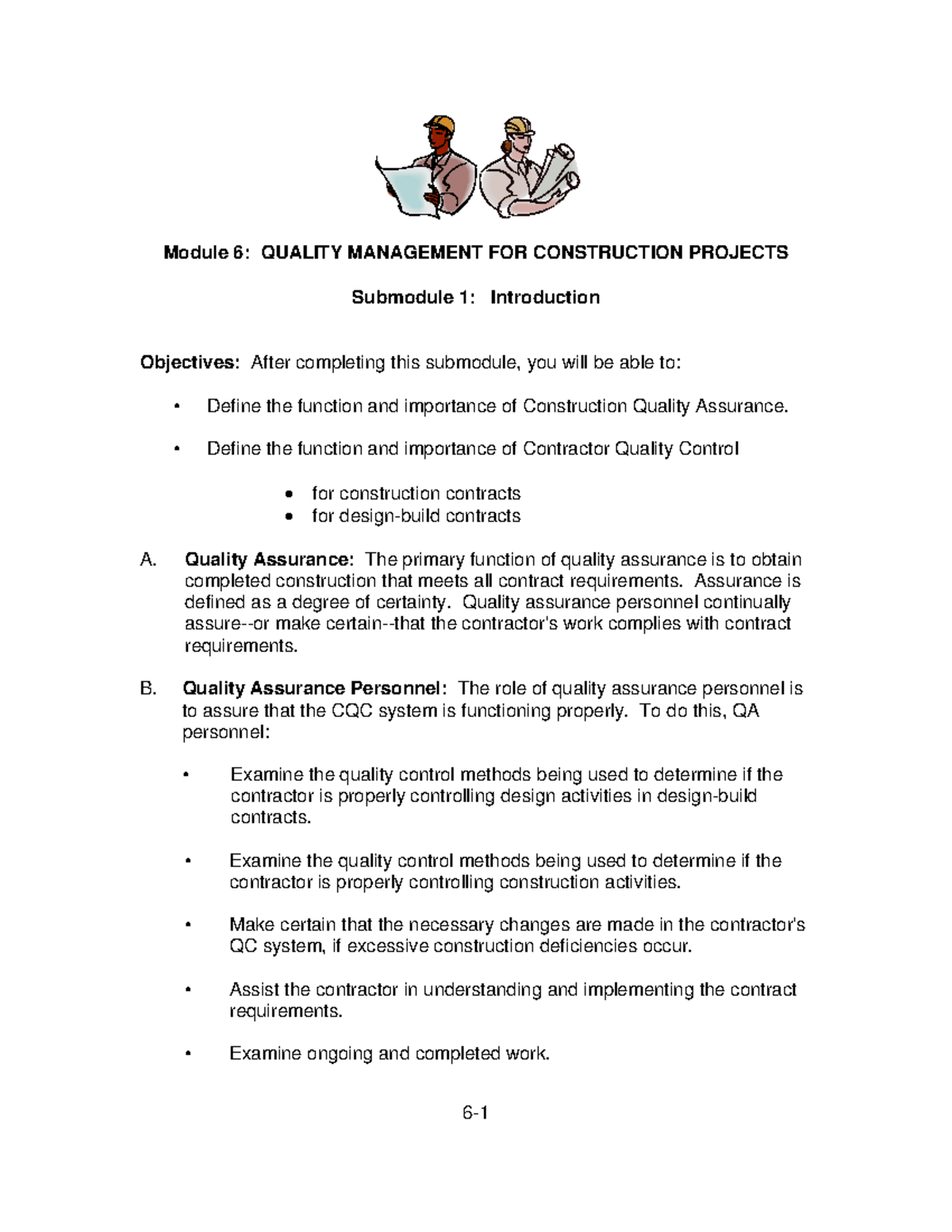 Module 6 Quality Management For Construction Projects - Module 6 ...