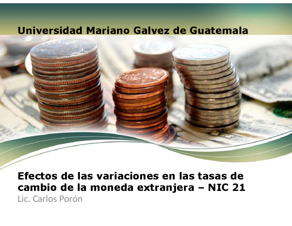 Presentación - Efectos de las variaciones en las tasas de cambio de ...